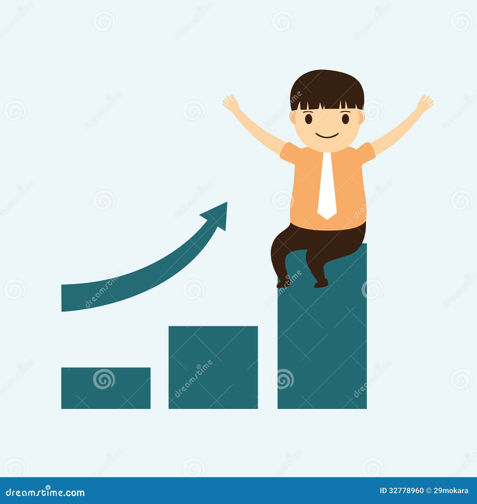 Businessman Cartoon with Success Concept Stock Vector - Illustration of ...