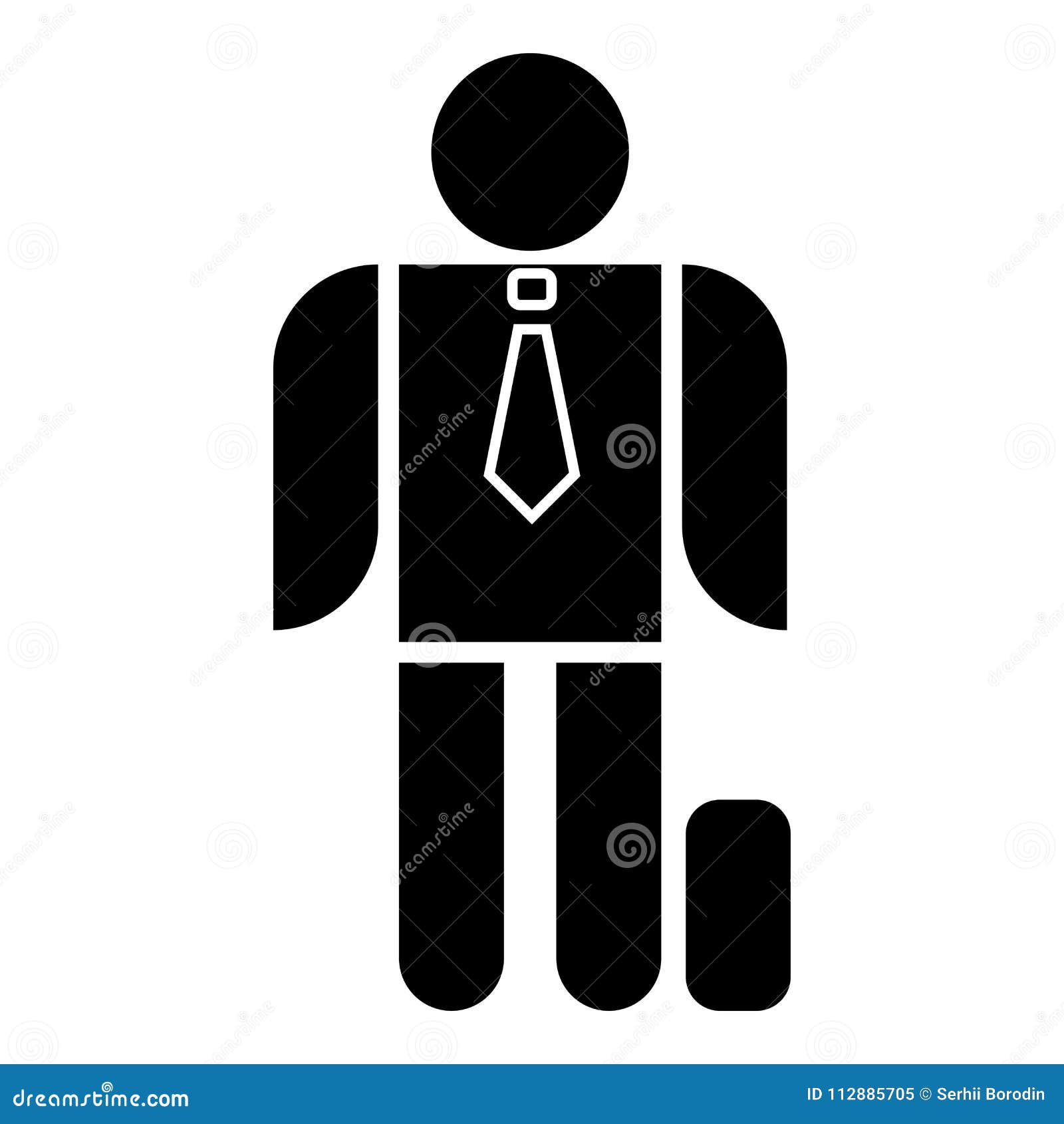 Businessman with Case Icon Black Color Illustration Flat Style Simple ...