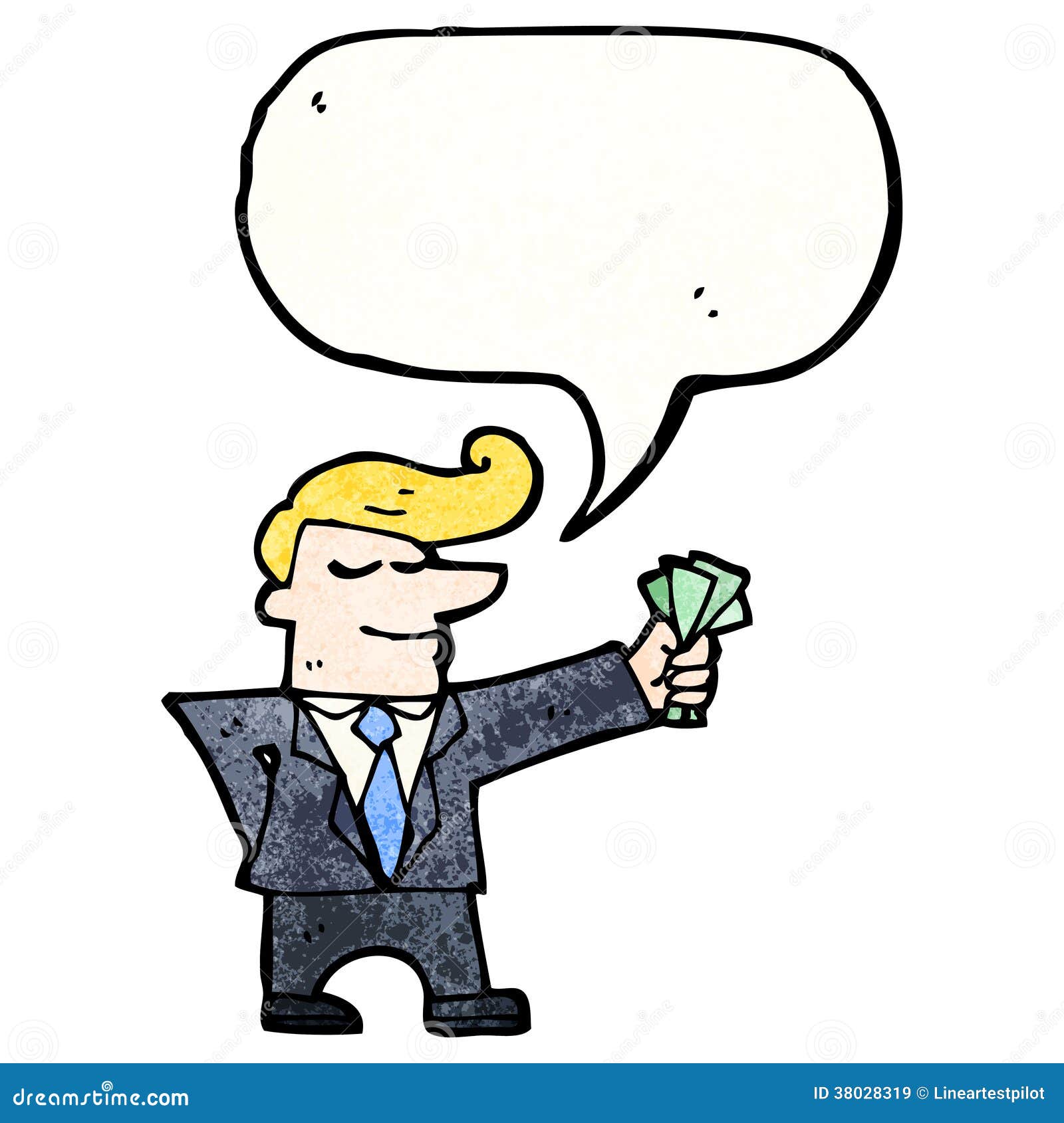 Businessman with Cash in Hand Stock Vector - Illustration of speaking ...