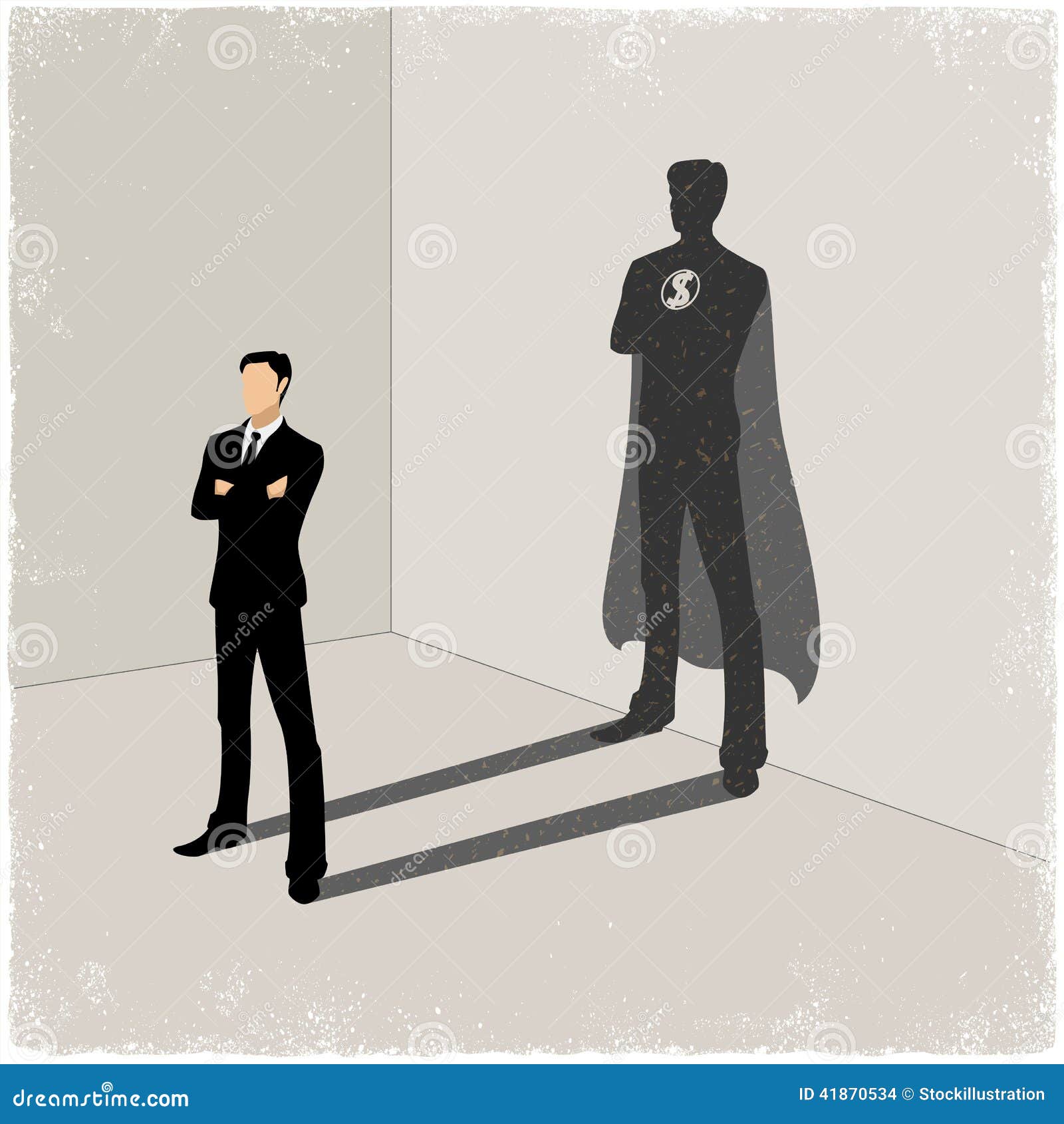 Businessman Casting Superhero Shadow Stock Vector - Illustration of ...