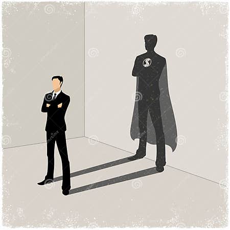 Businessman Casting Superhero Shadow Stock Vector - Illustration of ...