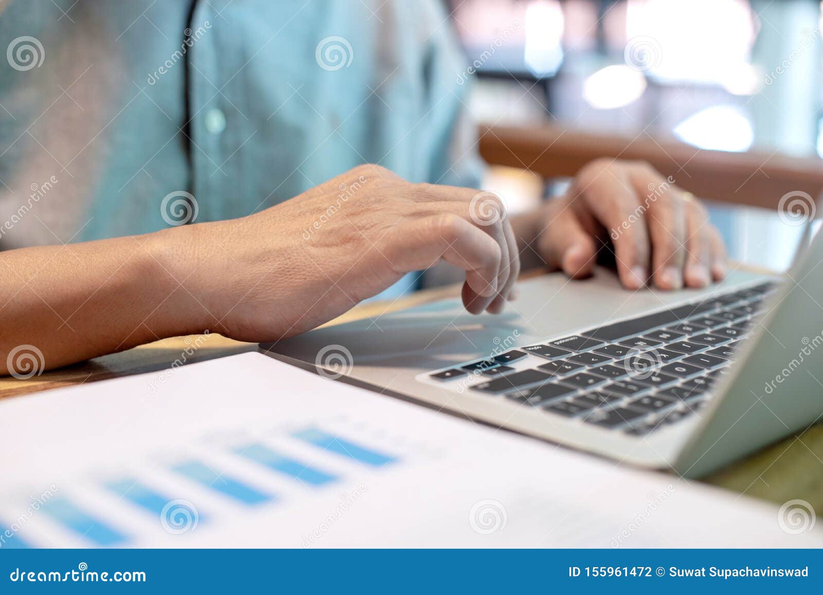 Businessman in Casual Style Working with Graph Stock Photo - Image of ...