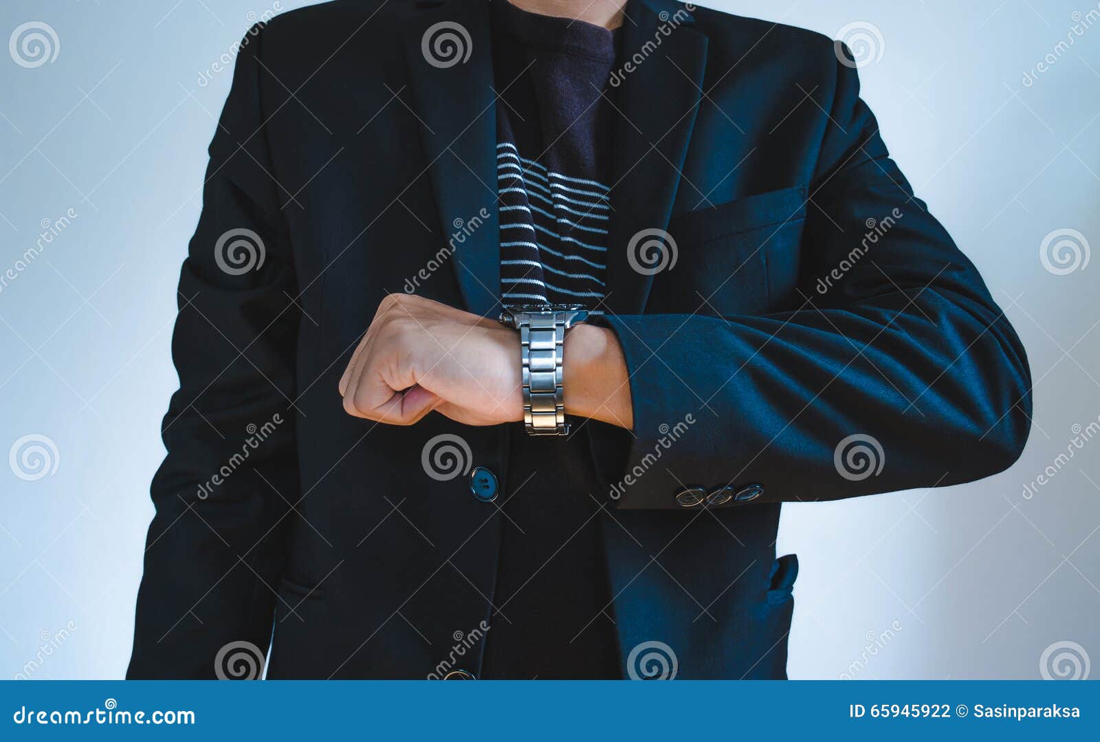 Businessman in Casual Suit Watching a Watch Stock Photo - Image of ...