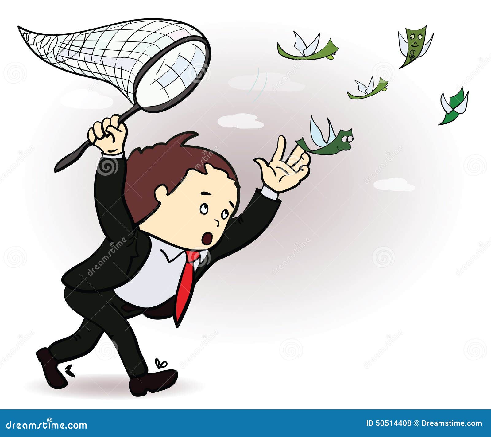 Businessman Catch a Money Illustration. Manager Stock Vector ...