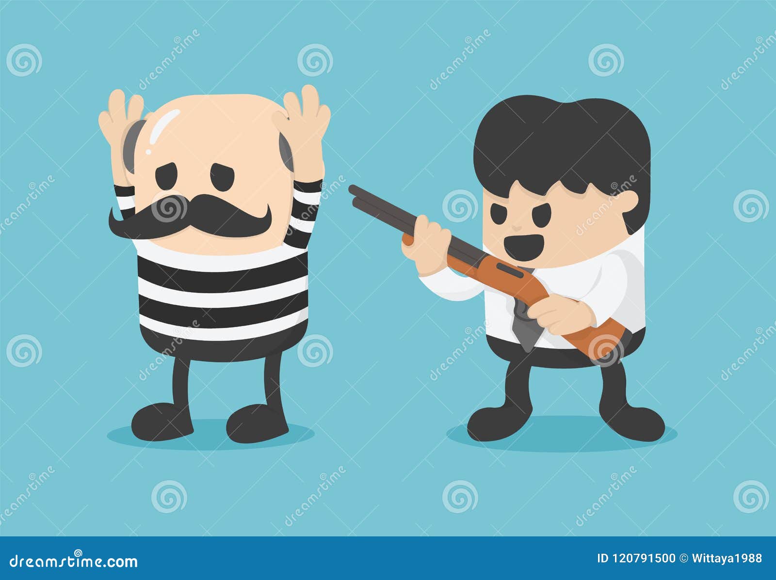 Businessman Catch Thief. Vector Illustration Stock Vector ...