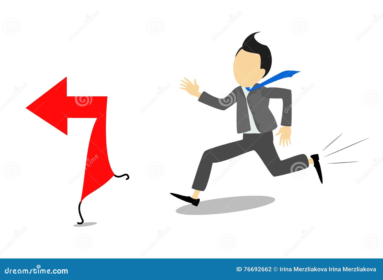 Businessman Catches Running in the Right Direction Stock Illustration ...