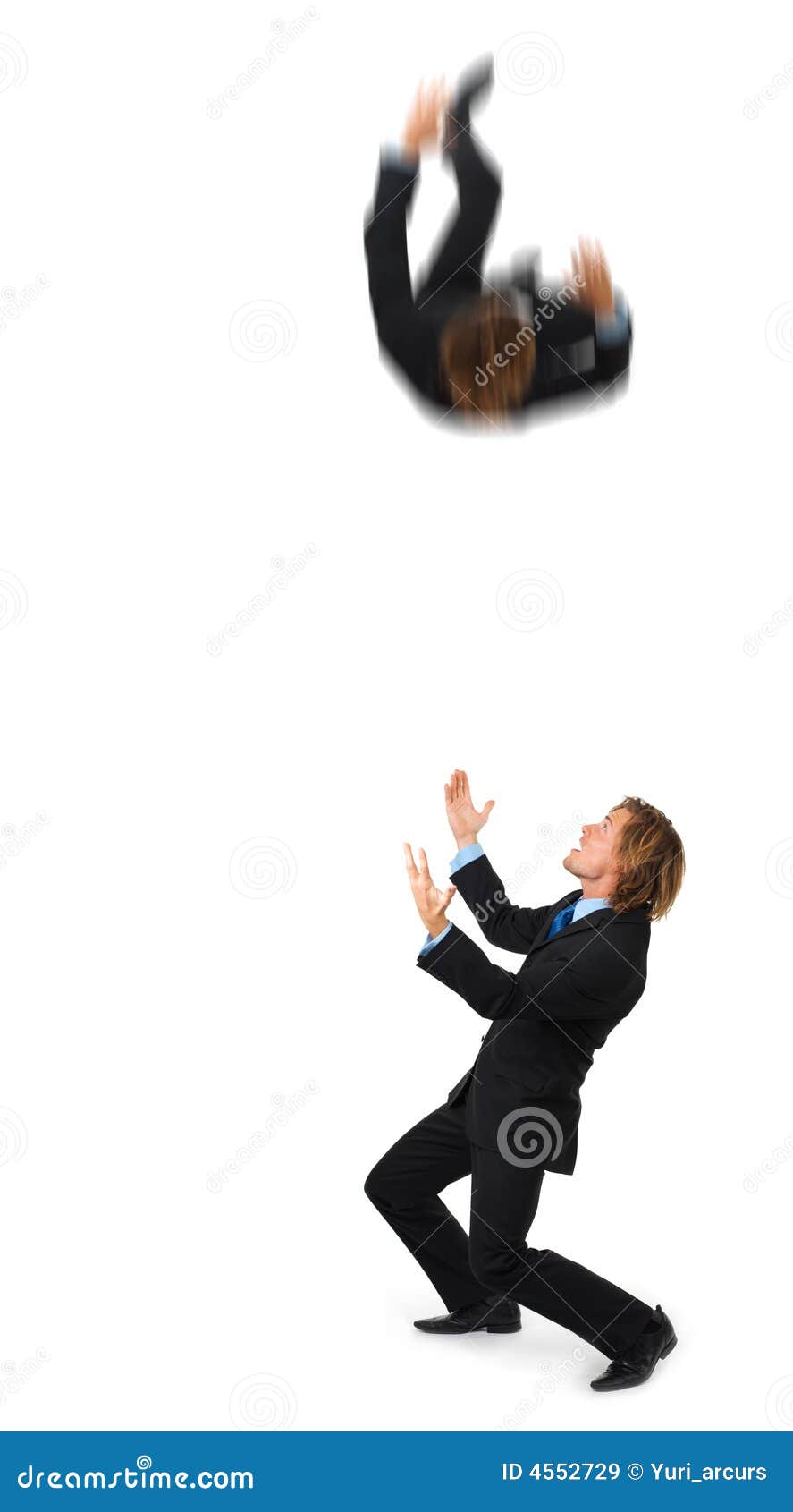 Businessman Catching a Colleague - Job Security Stock Image - Image of ...