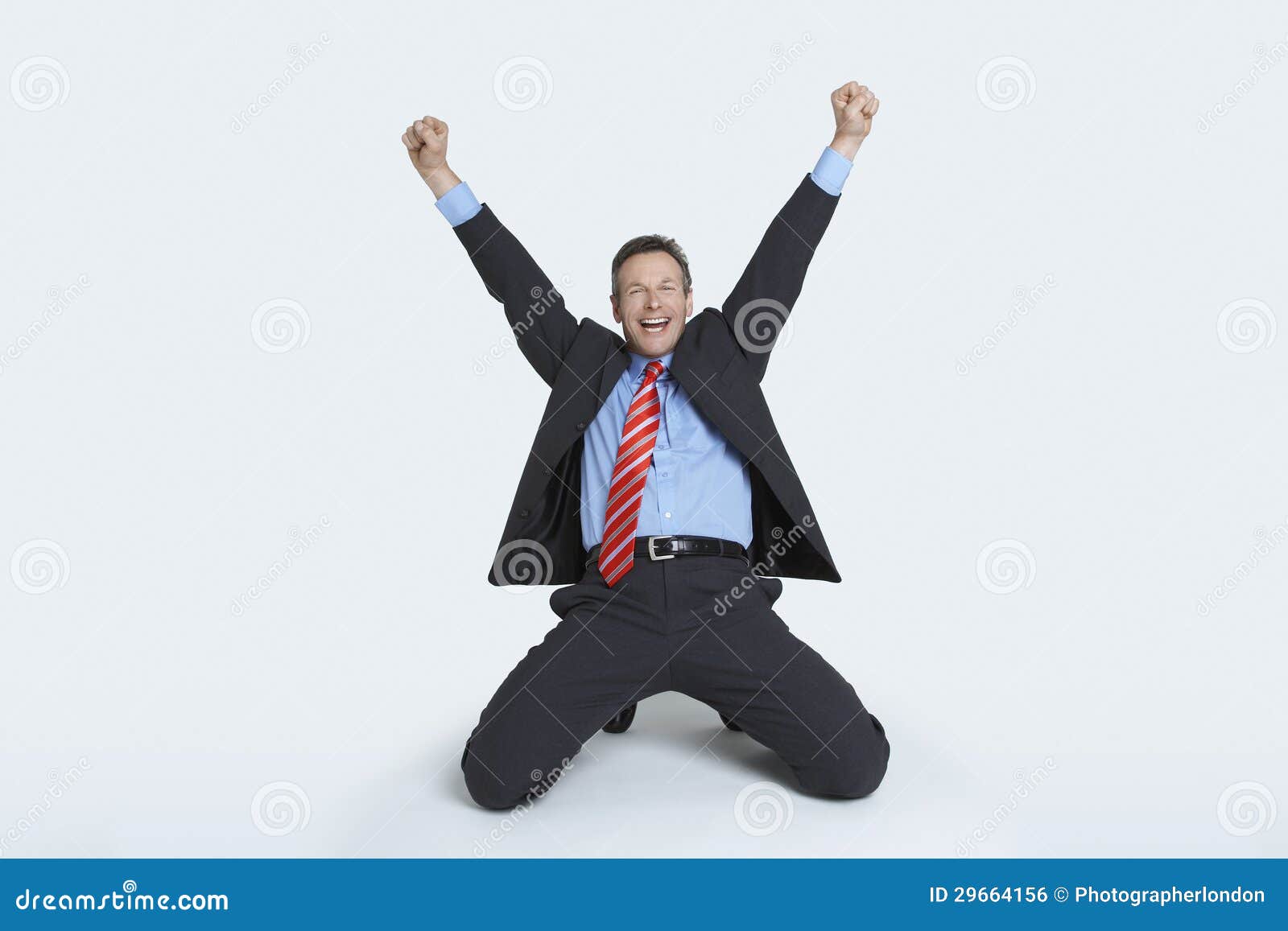 Businessman Celebrating Victory Stock Photo - Image of horizontal ...