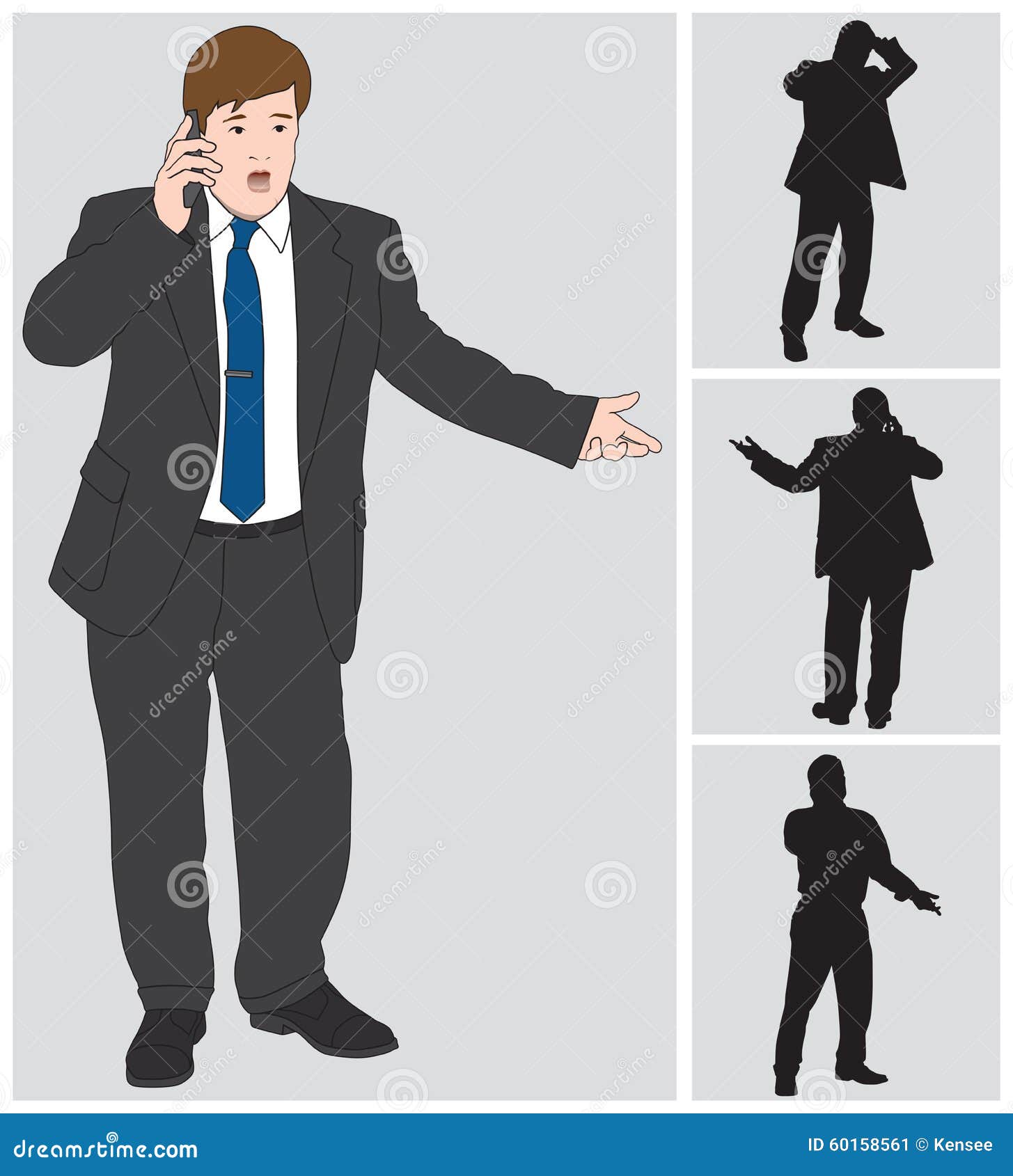 Businessman On Cell Cartoon Vector | CartoonDealer.com #60158561