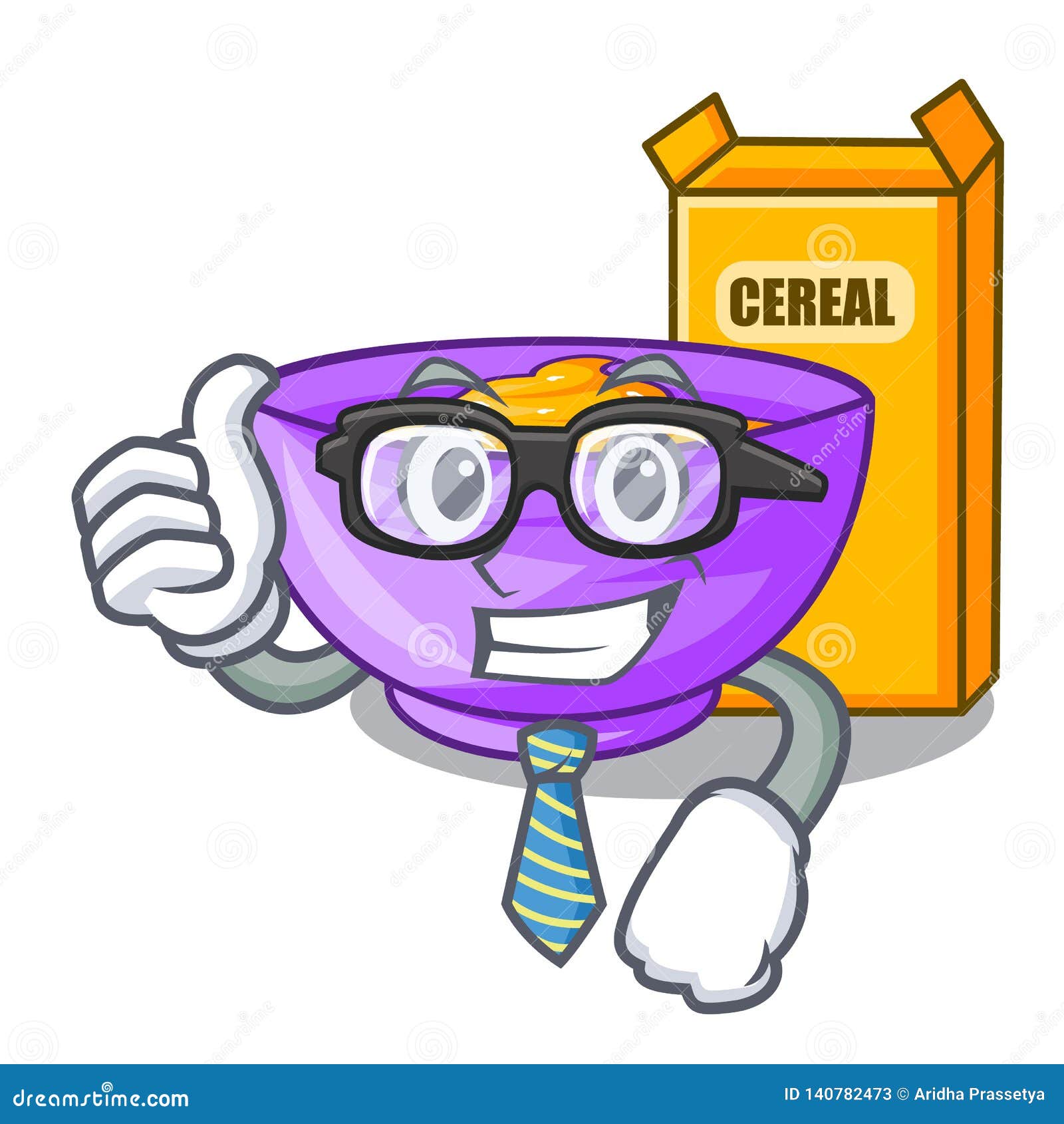 Businessman Cereal Box In The Character Fridge Stock Vector