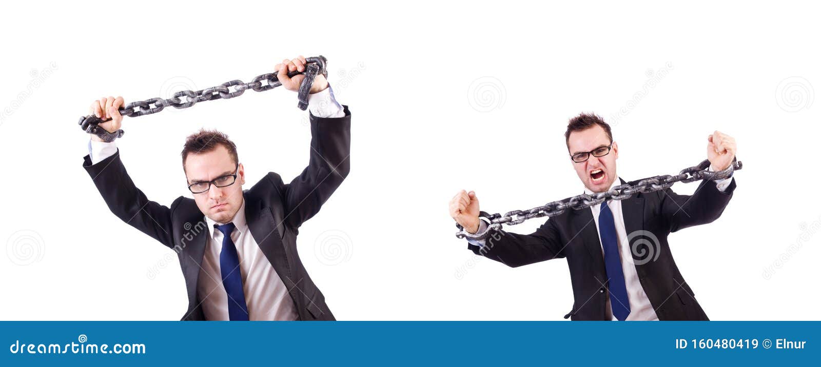 Businessman with Chain Isolated on the White Stock Image - Image of ...
