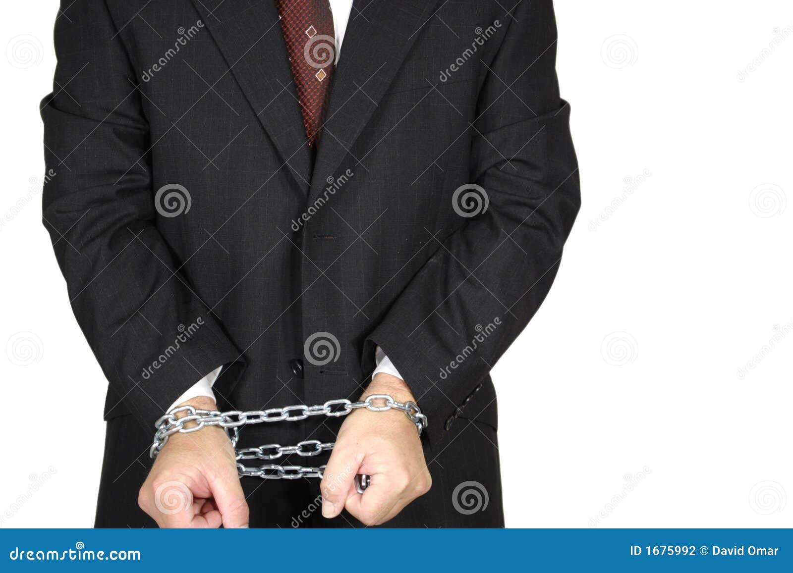 Businessman with Chained Hands Stock Photo - Image of company ...
