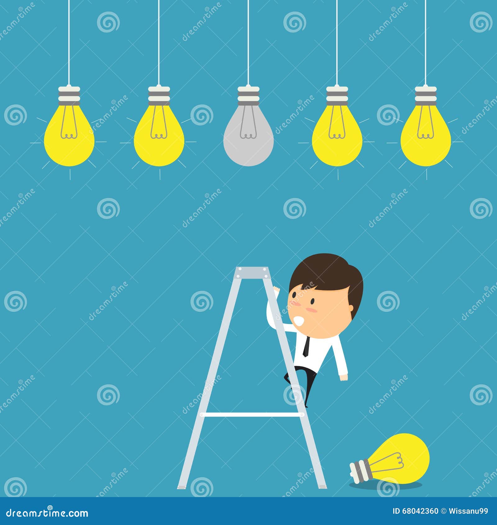 Businessman Change Light Bulb. Stock Vector - Illustration of ... Businessman Change Light Bulb. Stock Vector - Illustration of ...