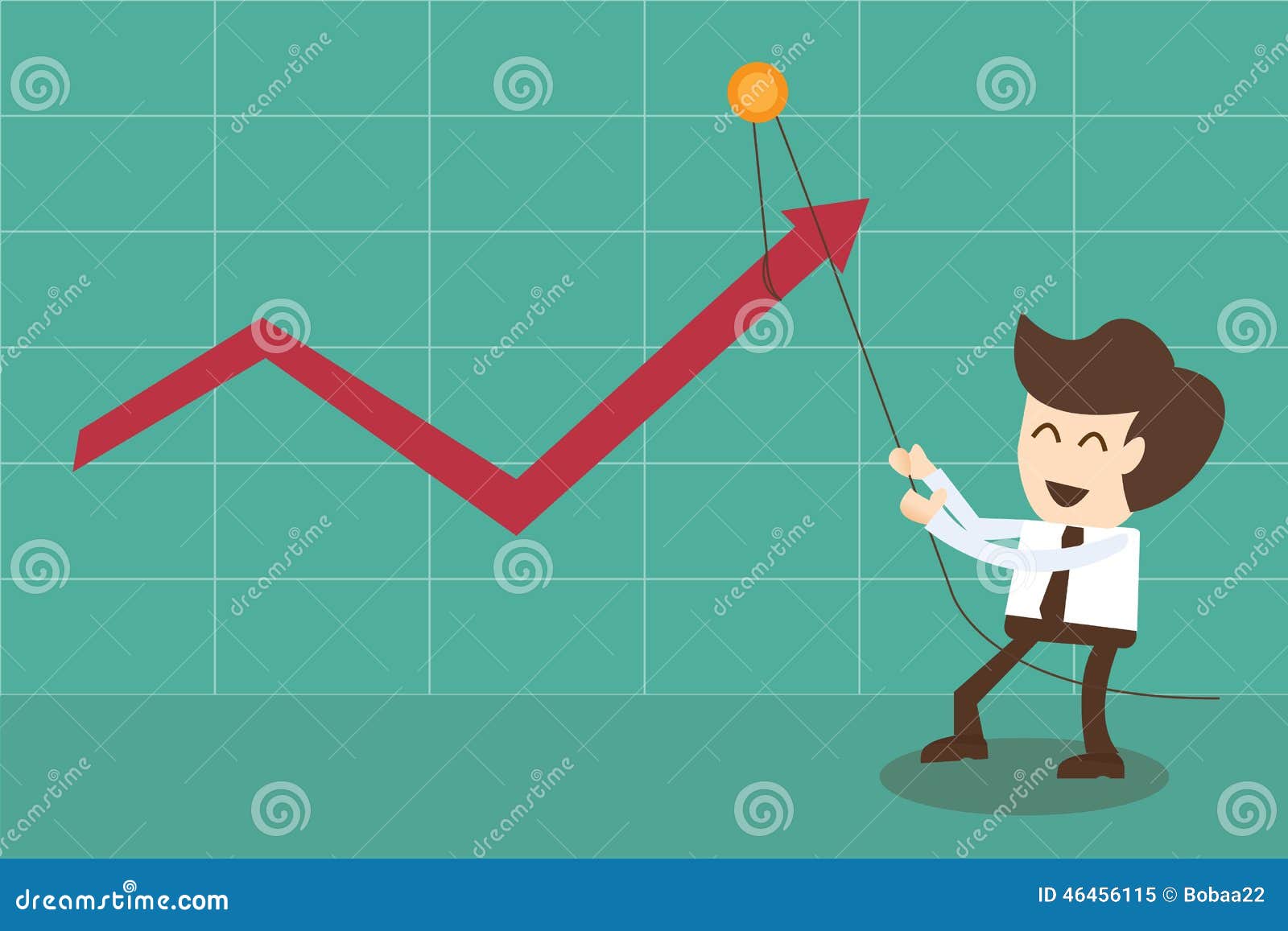 Businessman Changes Statistics in Positively and Pulling Graph Upwards ...