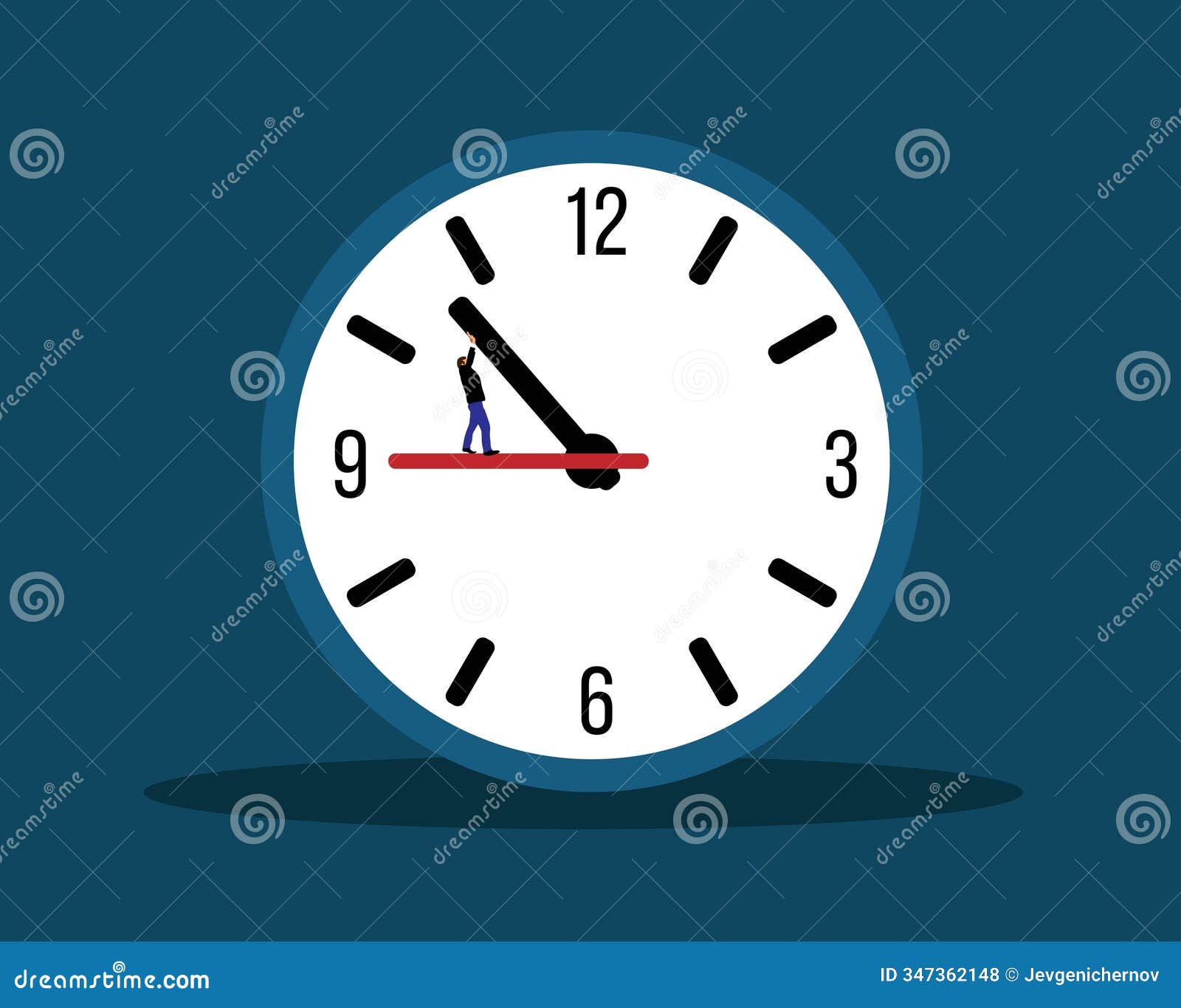 Businessman Changing Time on Clock Flat Style Stock Illustration ...