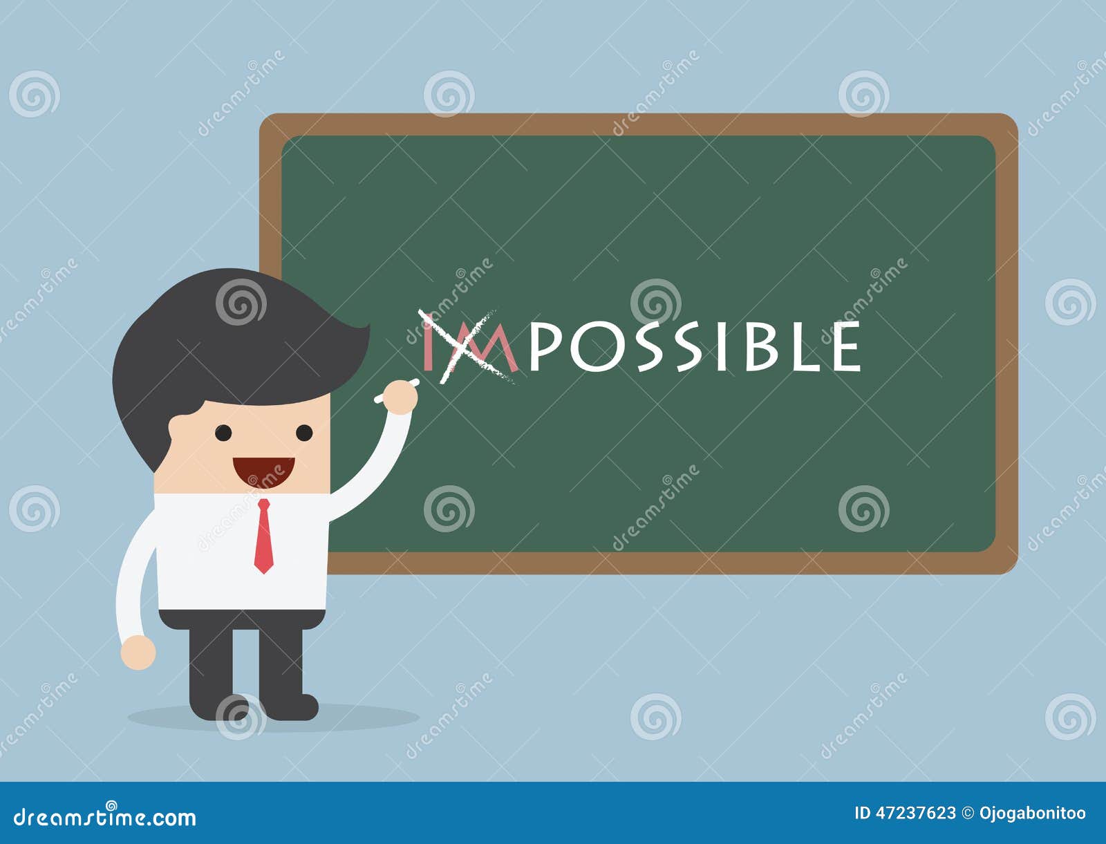 Businessman Changing The Word Impossible Into Possible Cartoon Vector ...