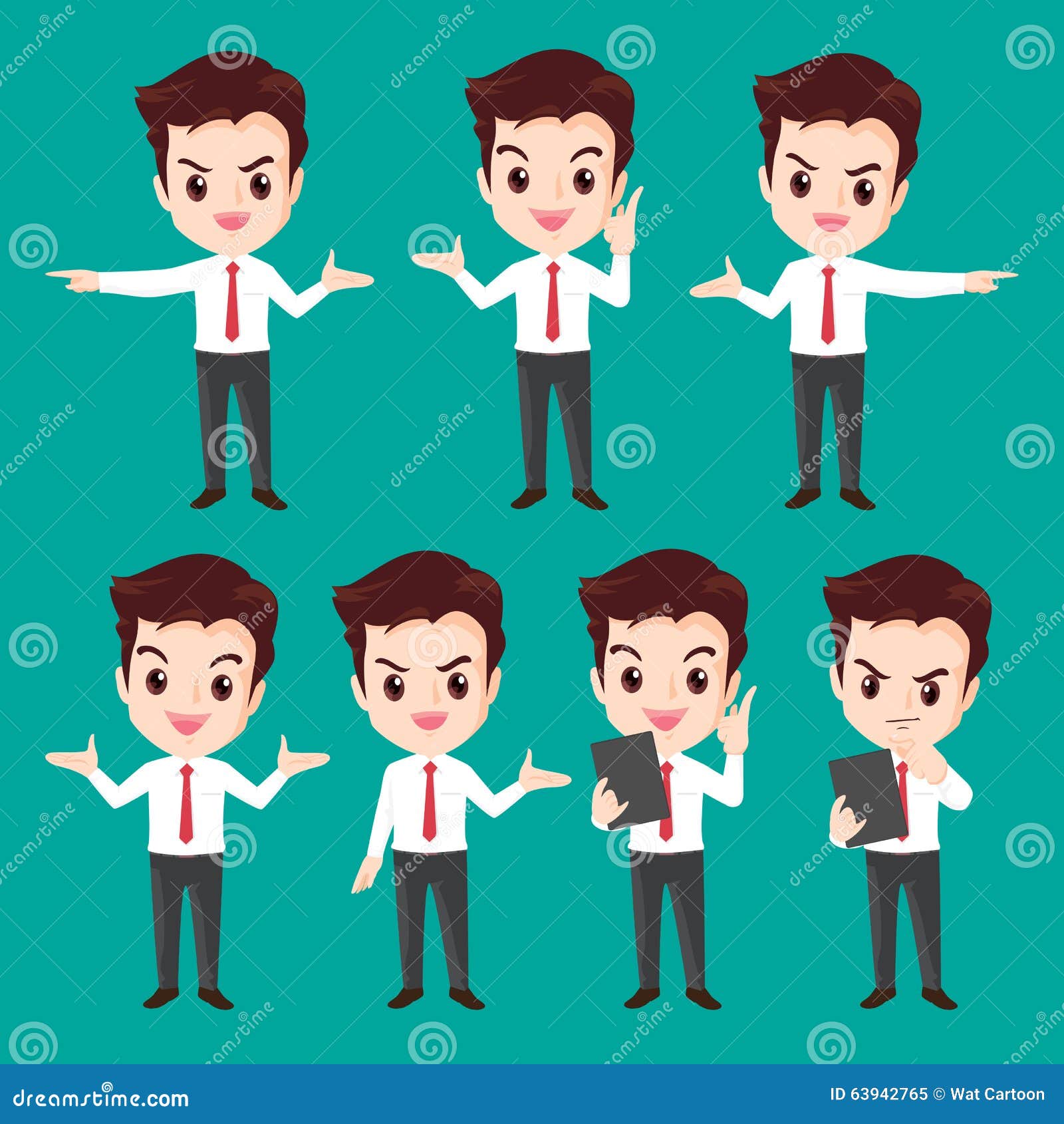 Businessman Character Actions Stock Vector - Illustration of narrate ...