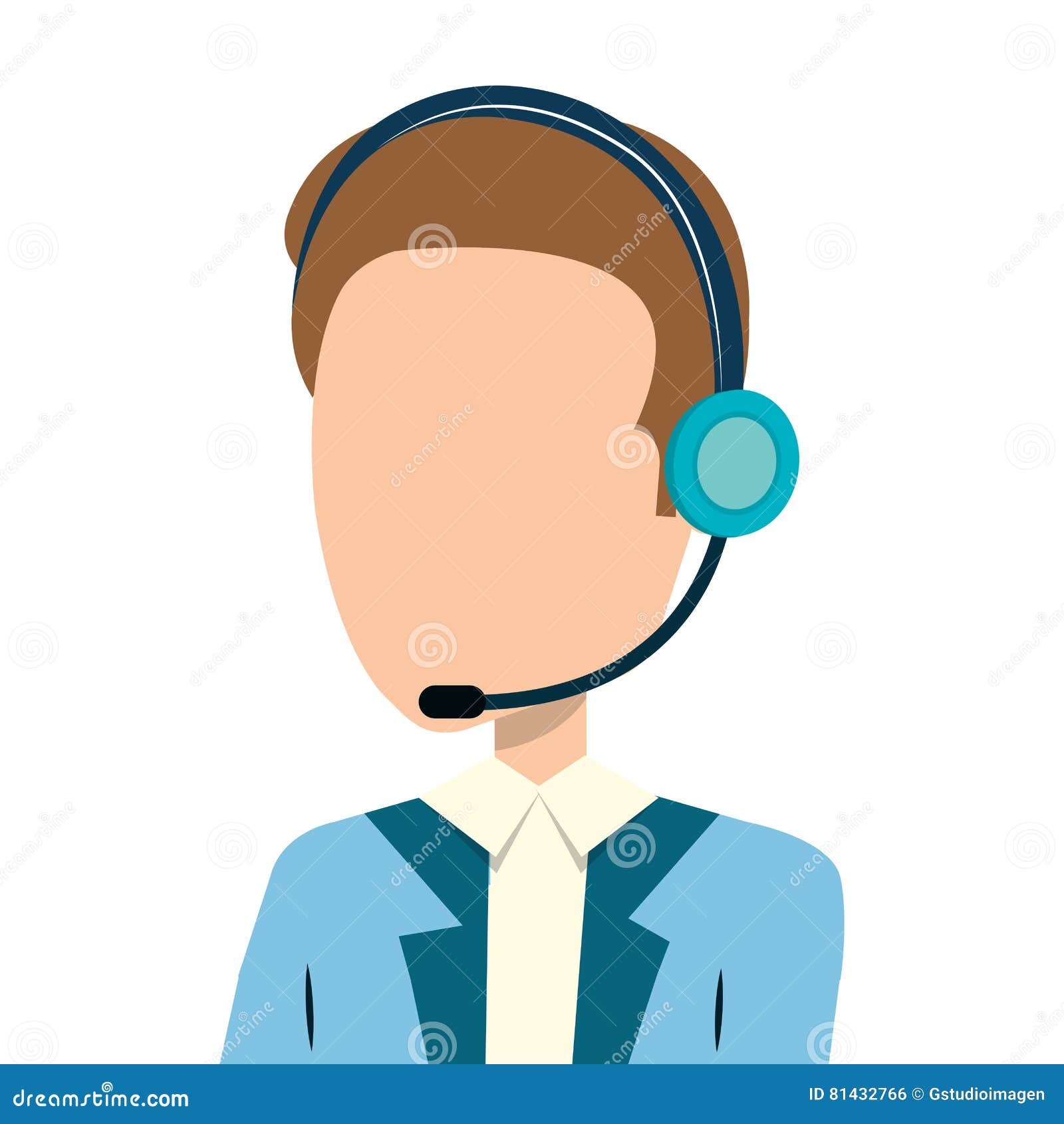 Businessman Character Avatar with Headset Icon Stock Vector ...