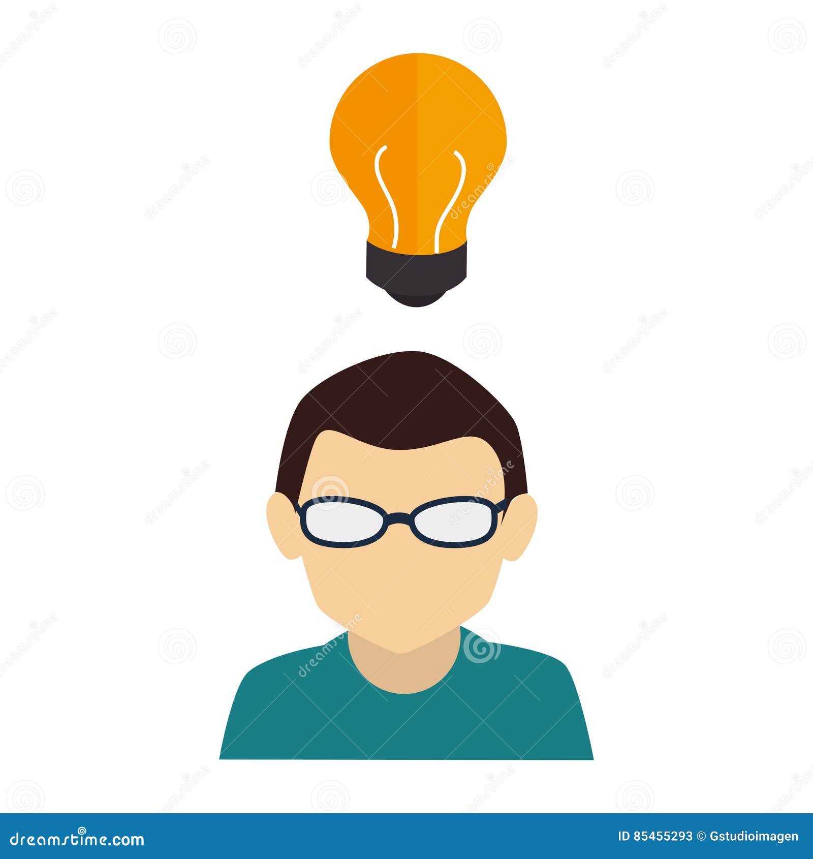 Businessman Character Avatar with Idea Icon Stock Vector - Illustration ...