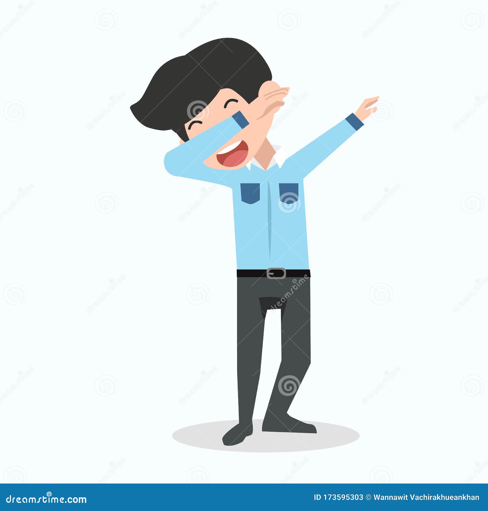 Businessman Character in Dab Pose Vector Stock Vector - Illustration of ...