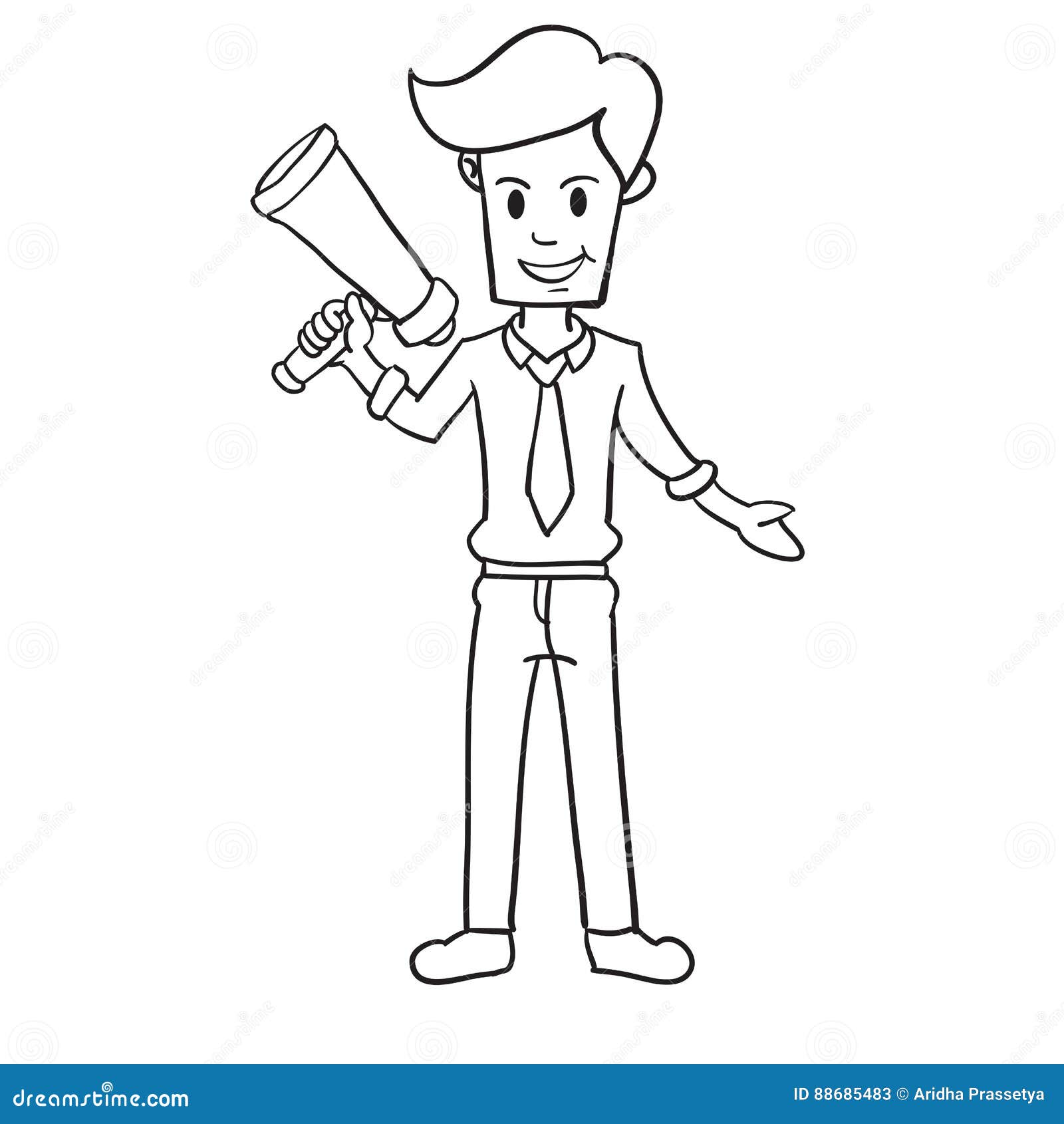 Businessman Character with Hand Draw Stock Vector - Illustration of ...