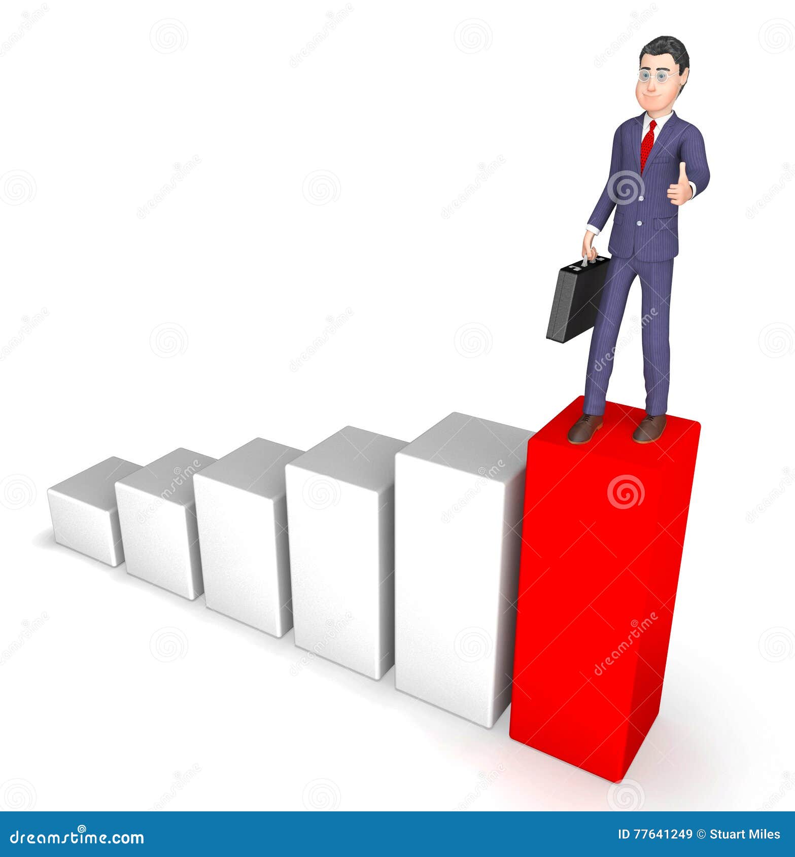 Businessman Character Means Success Successful and Advance 3d Rendering ...