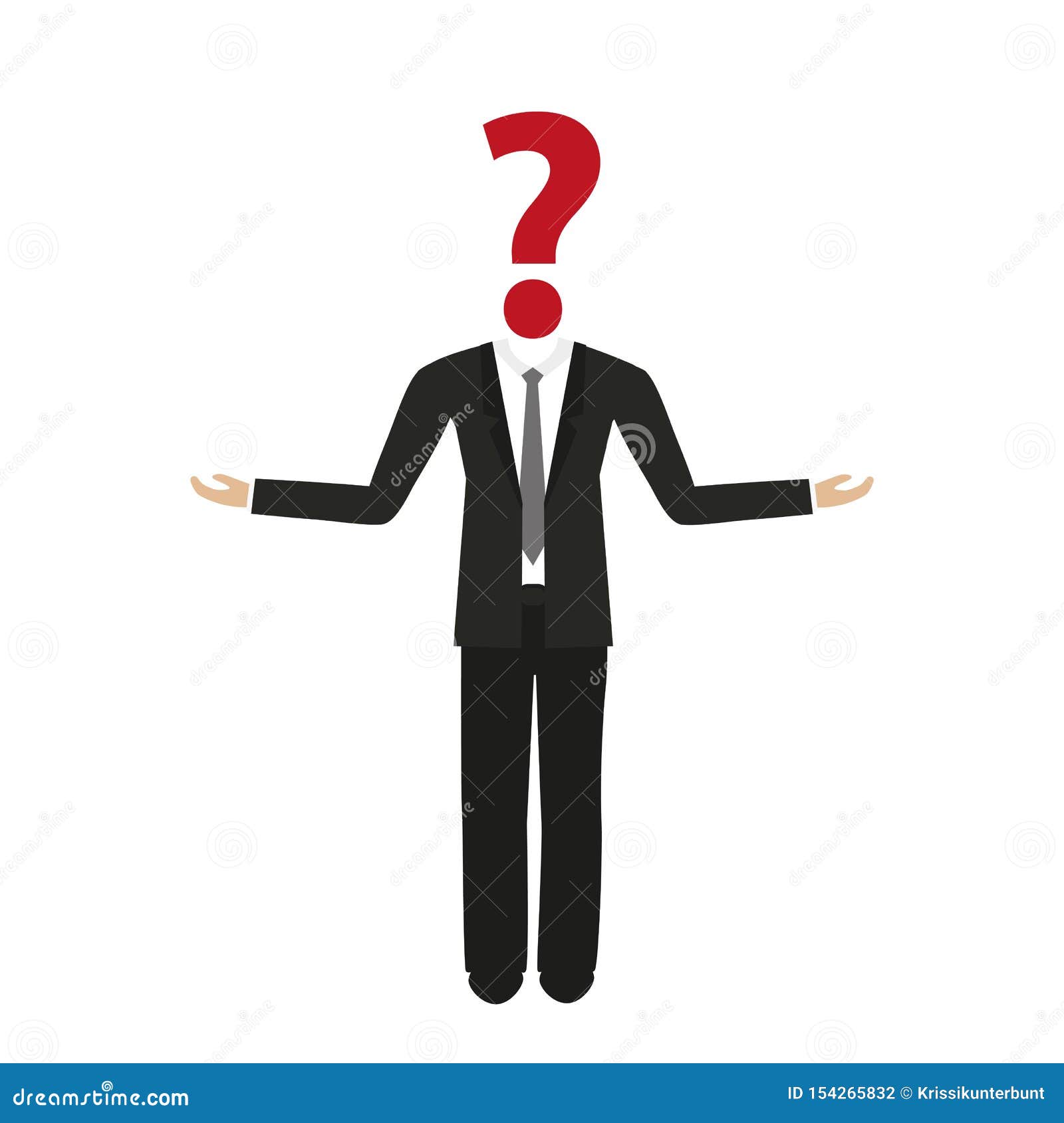 Businessman Character with Question Mark Head Stock Vector ...