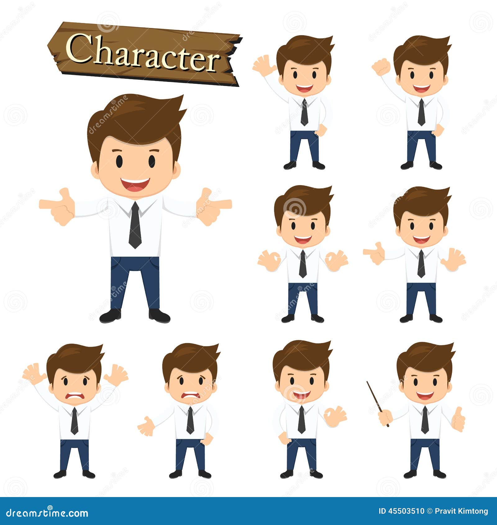 Businessman Character Set Vector Illustration Stock Vector ...