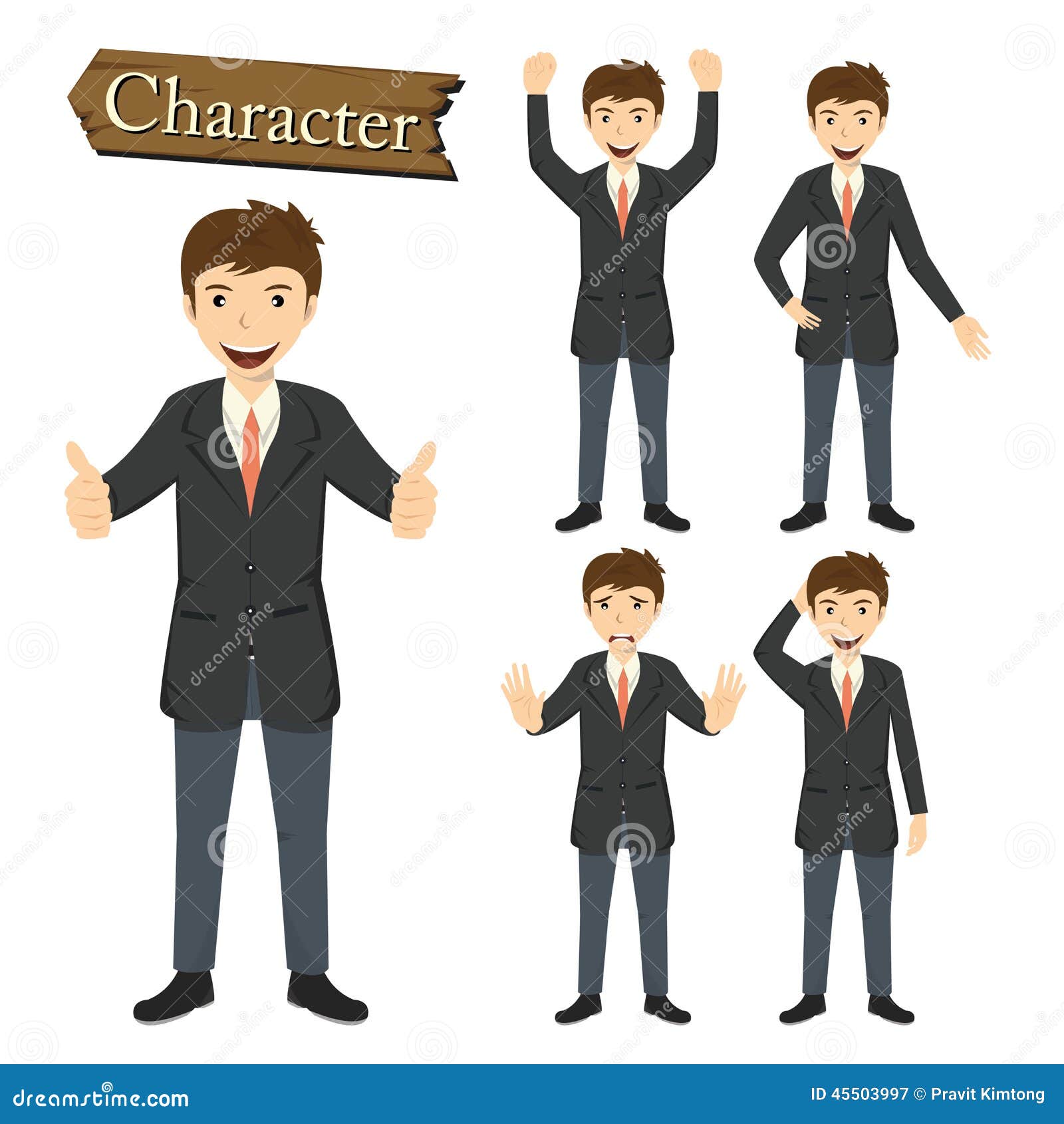 Businessman Character Set Vector Illustration Stock Vector ...