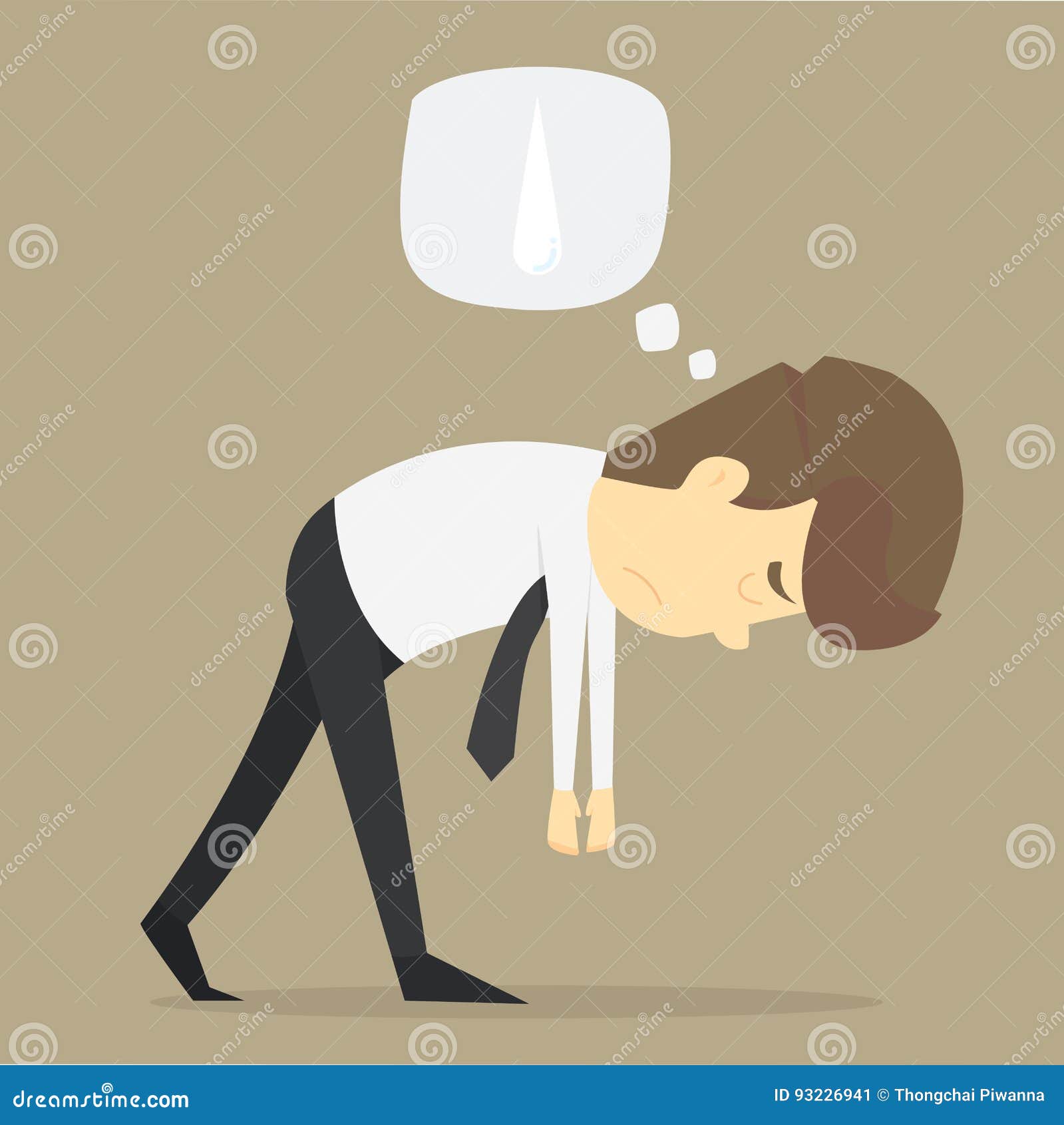 Businessman Character Tired. Hard Work Stock Vector - Illustration of ...