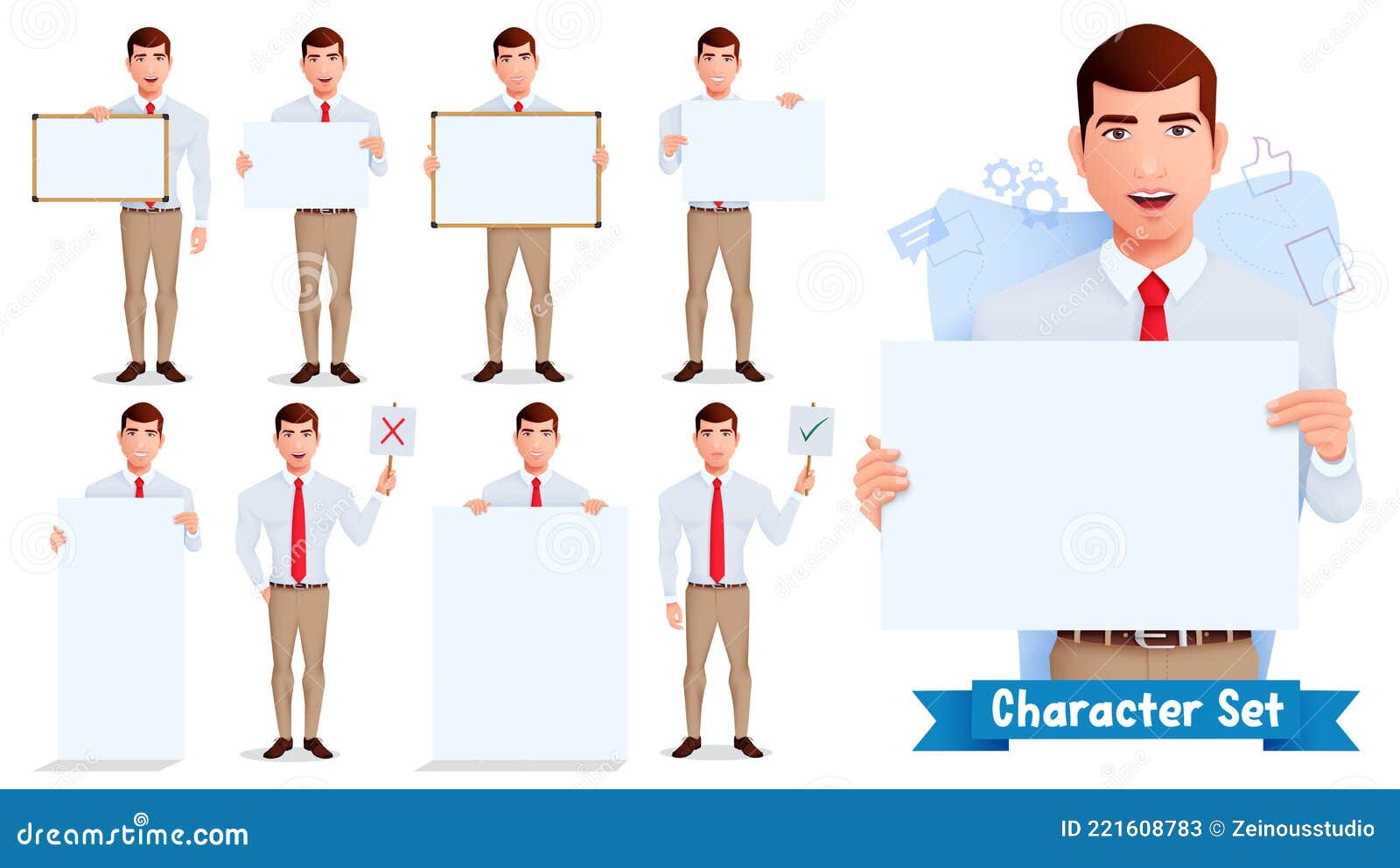 Businessman Character Vector Set. Business Man Characters In Presenting ...