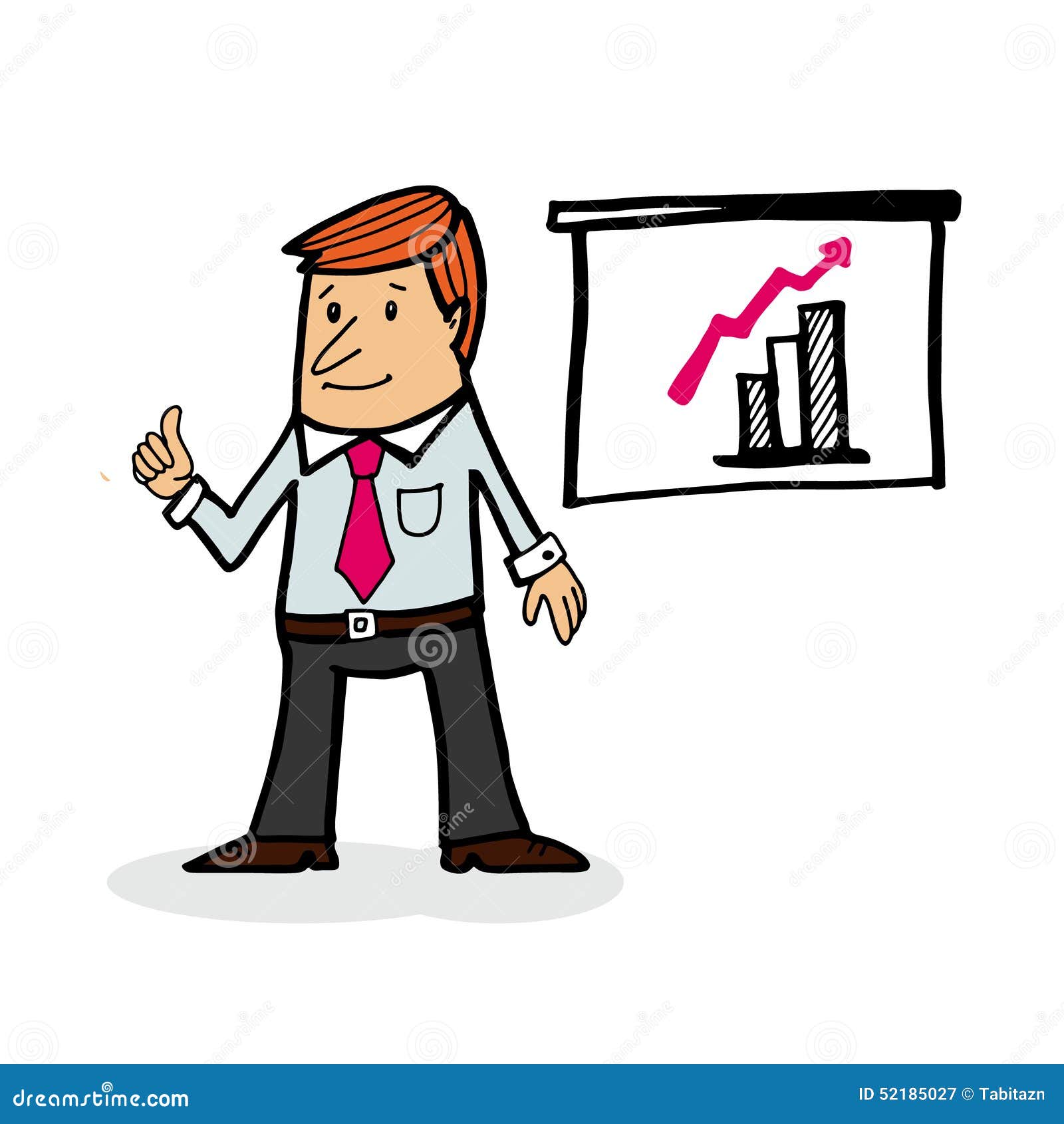 Businessman Charakter, Presenting Graph Chart, Cartoon Royalty-Free ...