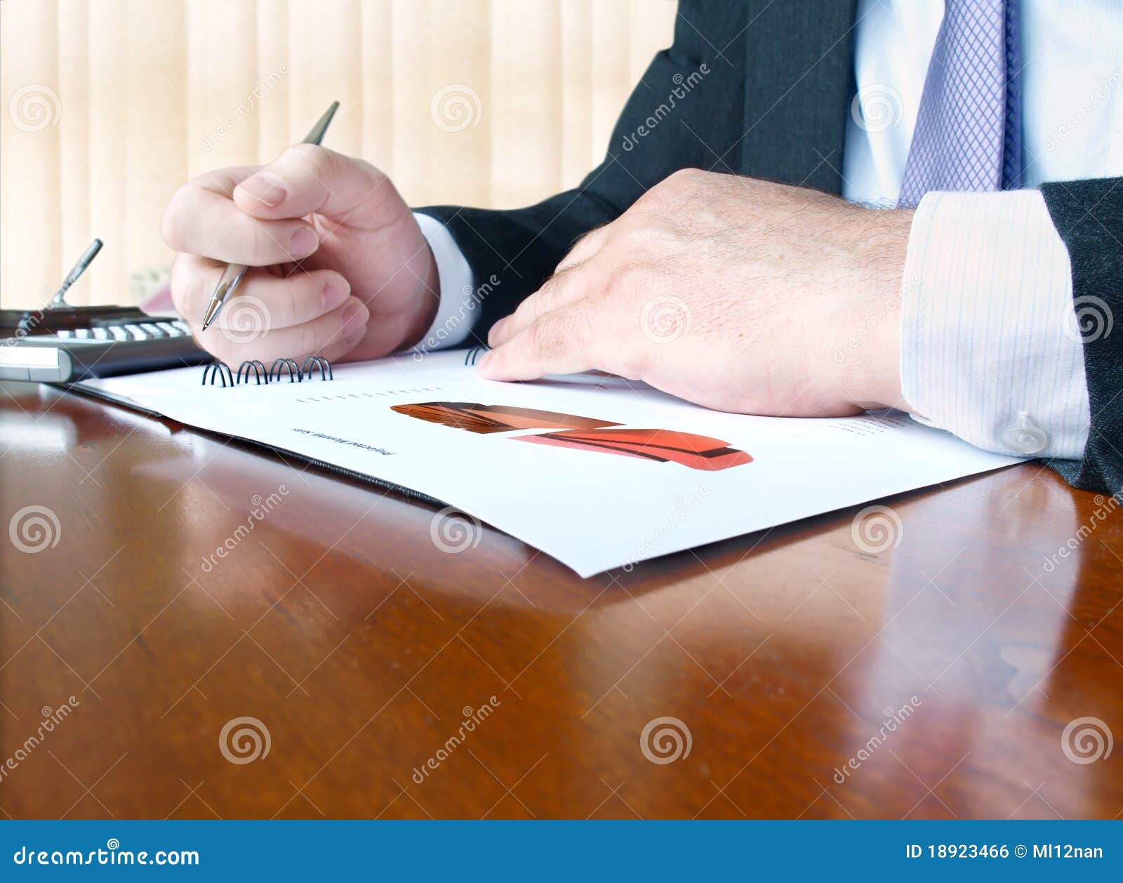 Businessman with chart. stock photo. Image of market - 18923466