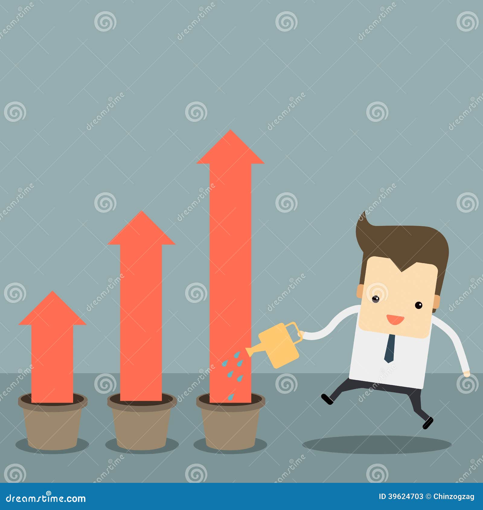 Businessman with a Chart Going Up Stock Vector - Illustration of ...