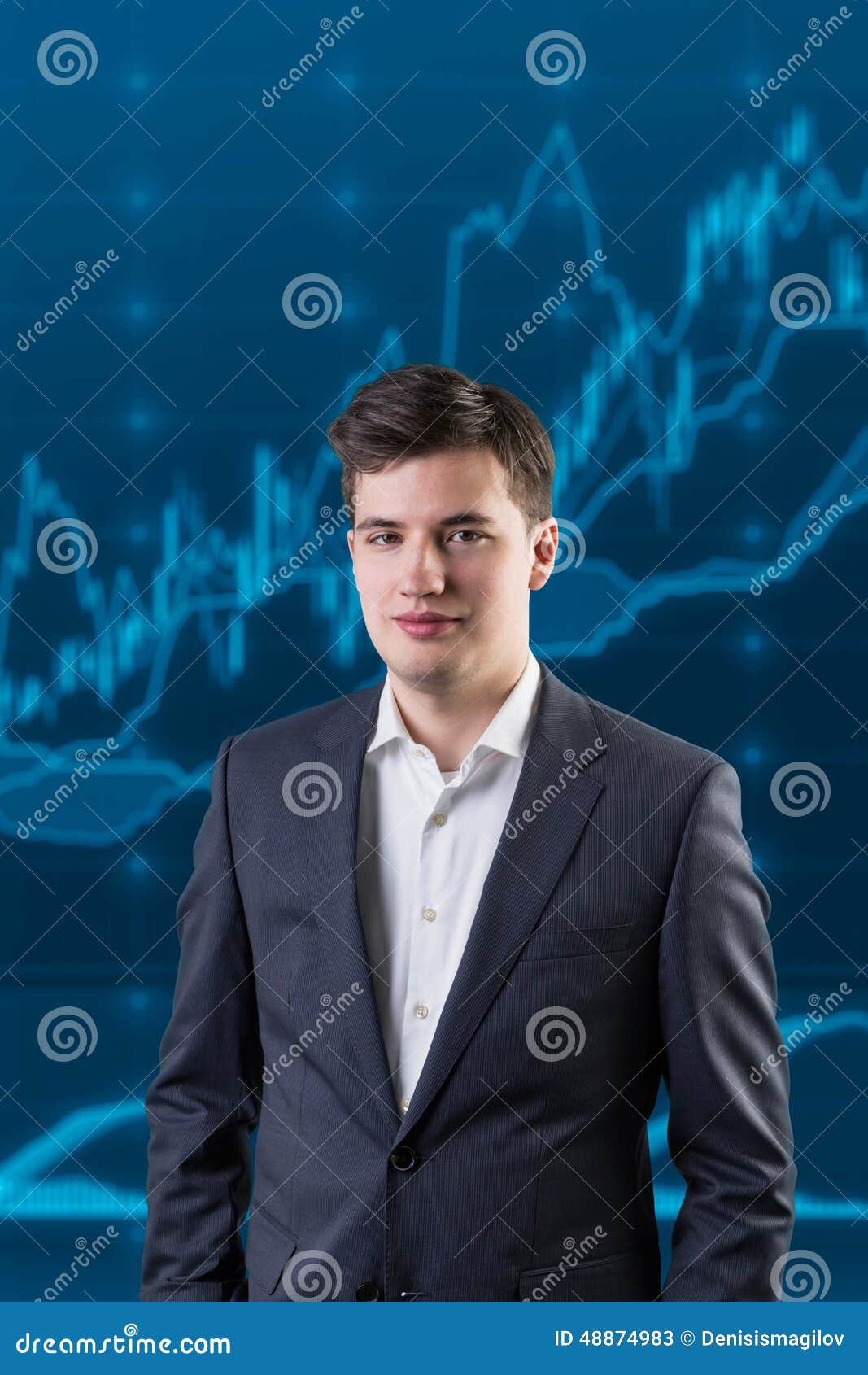 Businessman and chart stock image. Image of business - 48874983