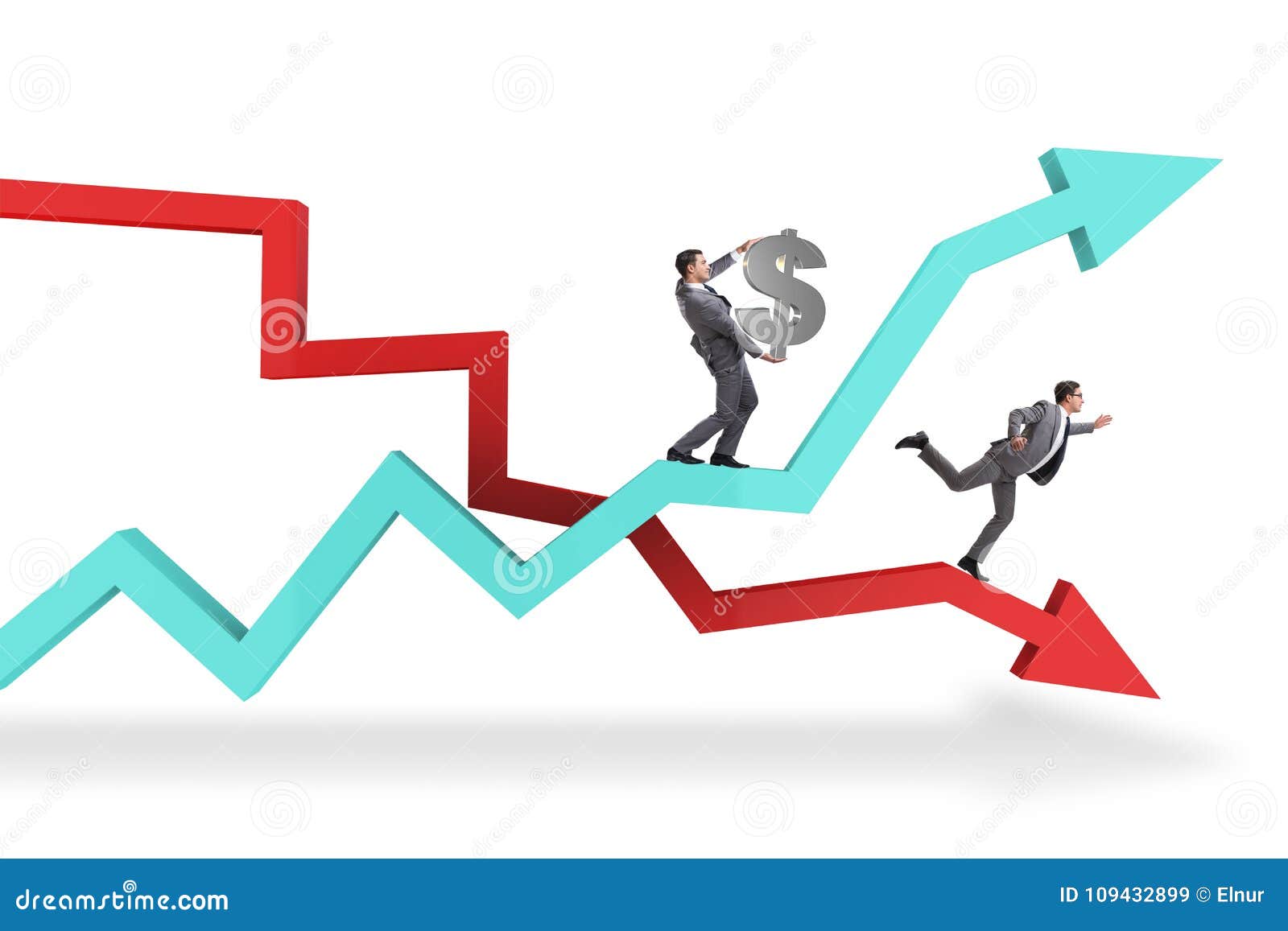 The Businessman with Charts of Growth and Decline Stock Illustration ... The Businessman with Charts of Growth and Decline Stock Illustration ...