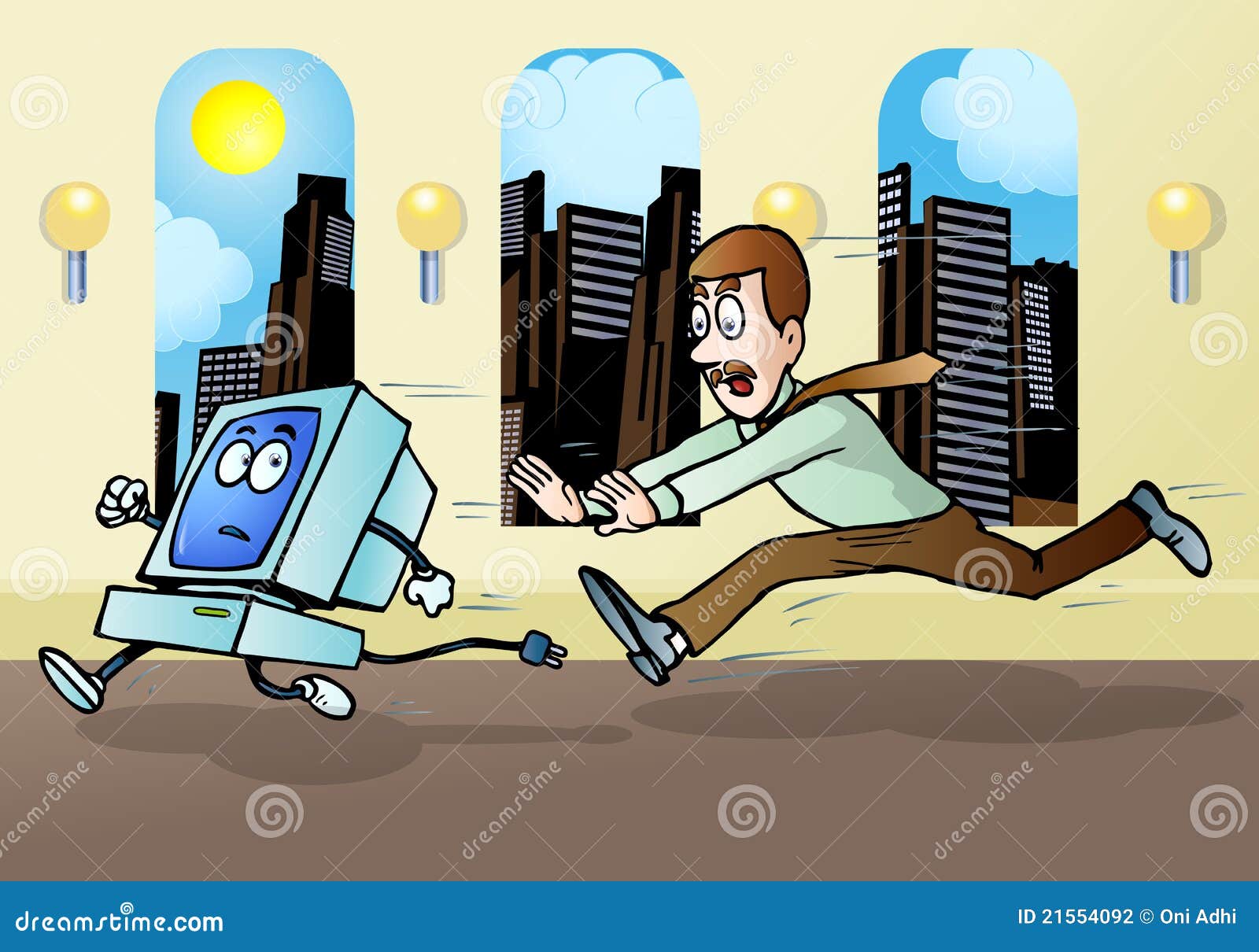 Crowd Chasing Leader Vector Illustration | CartoonDealer.com #49495616