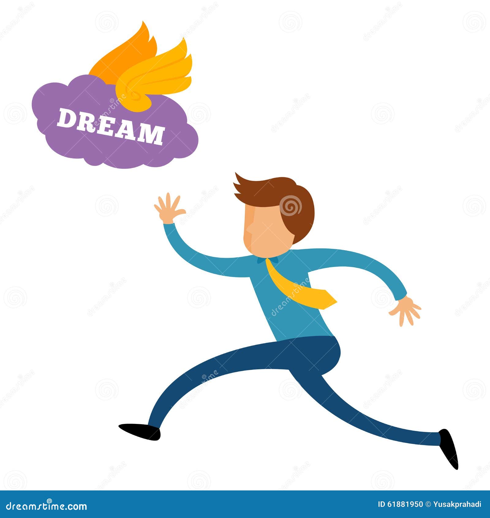 Businessman Chasing His Dream Stock Vector - Illustration of wings ... Businessman Chasing His Dream Stock Vector - Illustration of wings ...