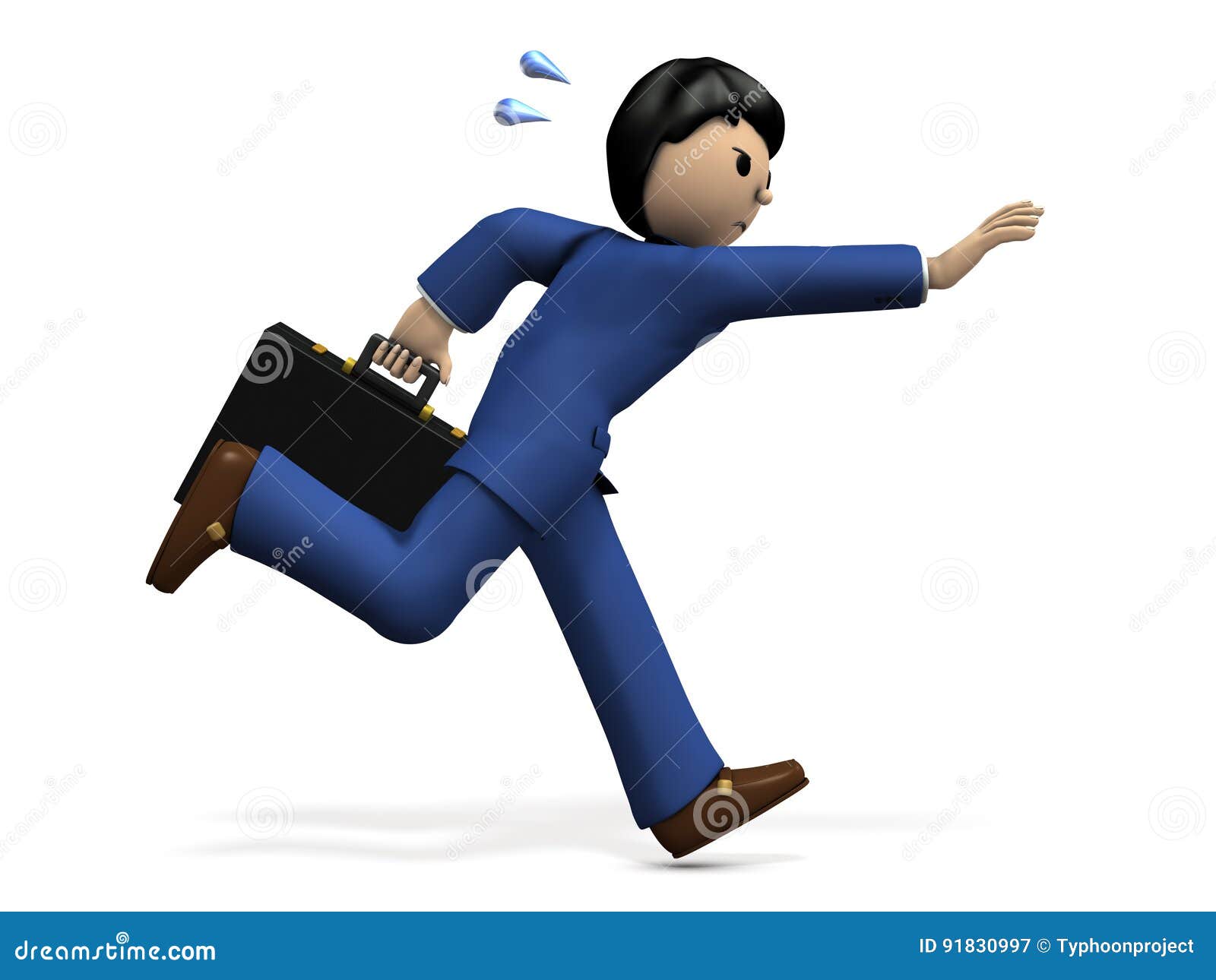 A Businessman Chasing Something. Stock Illustration - Illustration of ...