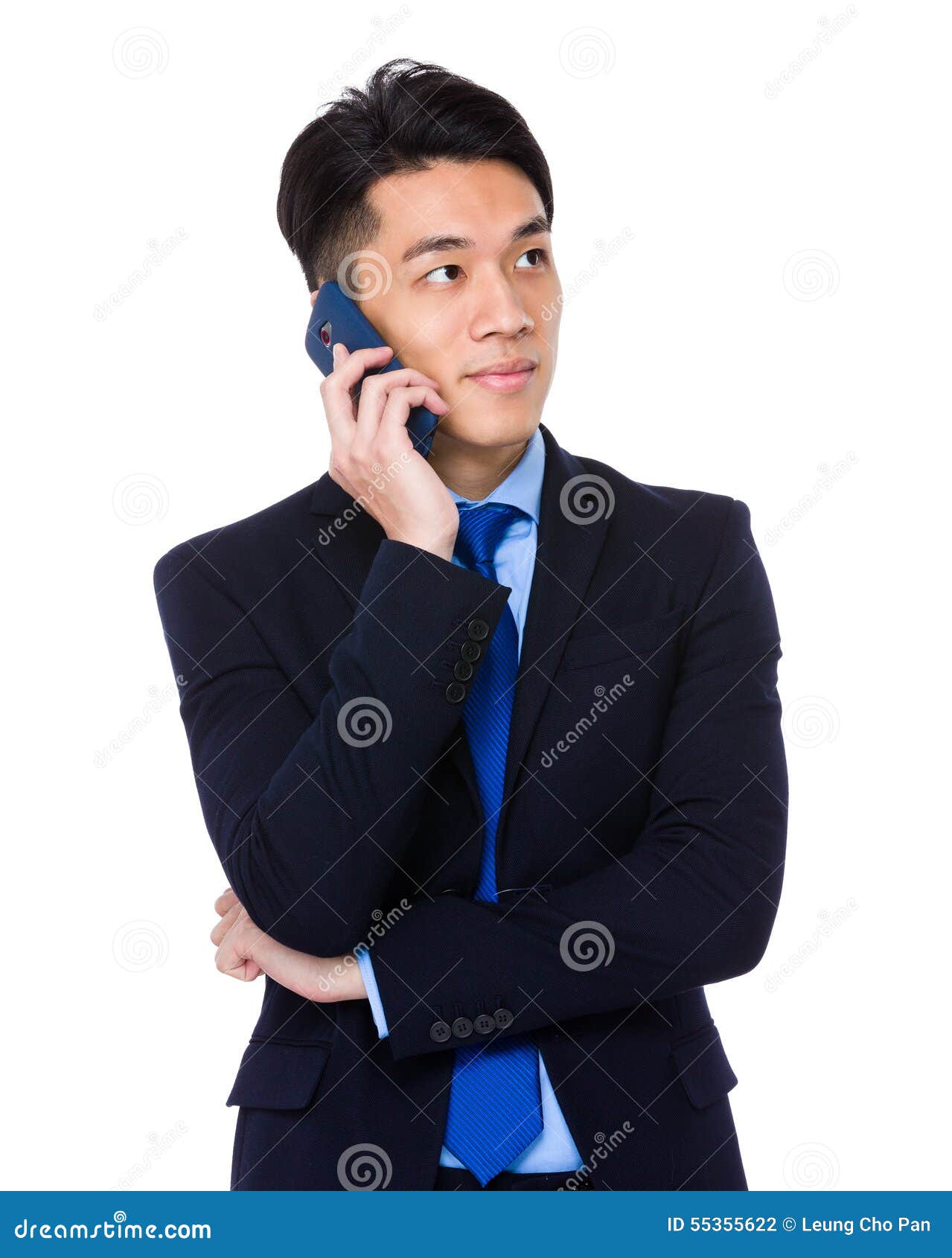 Businessman Chat on Mobile Phone Stock Photo - Image of people, blue ...