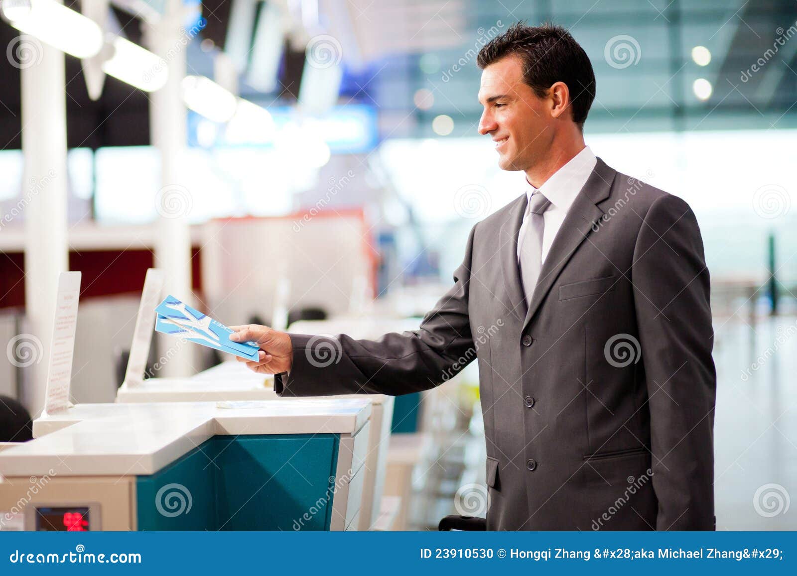 Businessman check in stock photo. Image of travel, ticket - 23910530