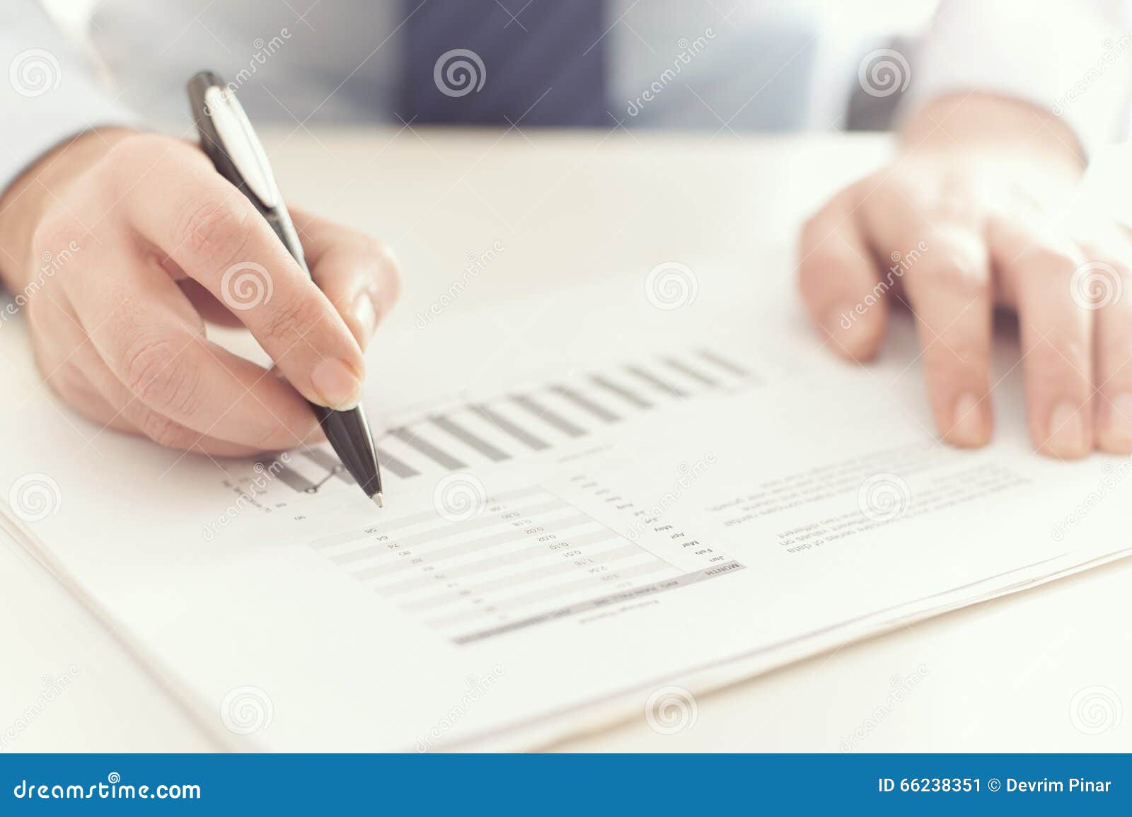 Businessman Checking a Business Report Stock Image - Image of chart ...