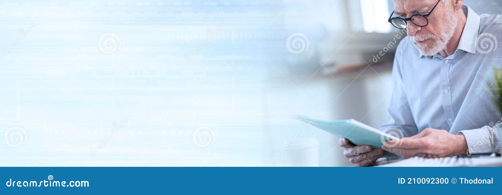 Businessman Checking a Document; Panoramic Banner Stock Photo - Image ...