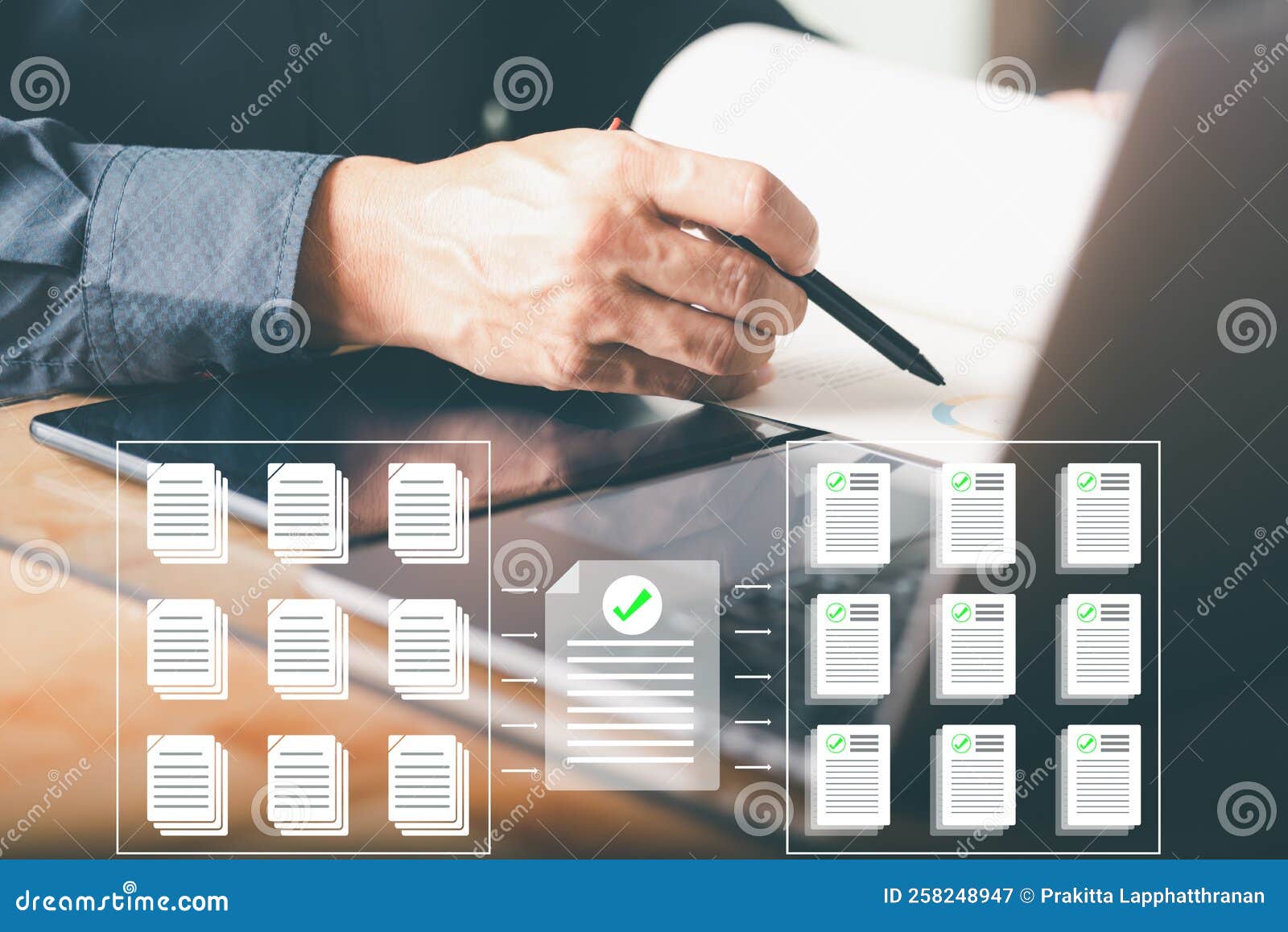 Businessman Checking Documents and Review the Correct Procedure Stock ...