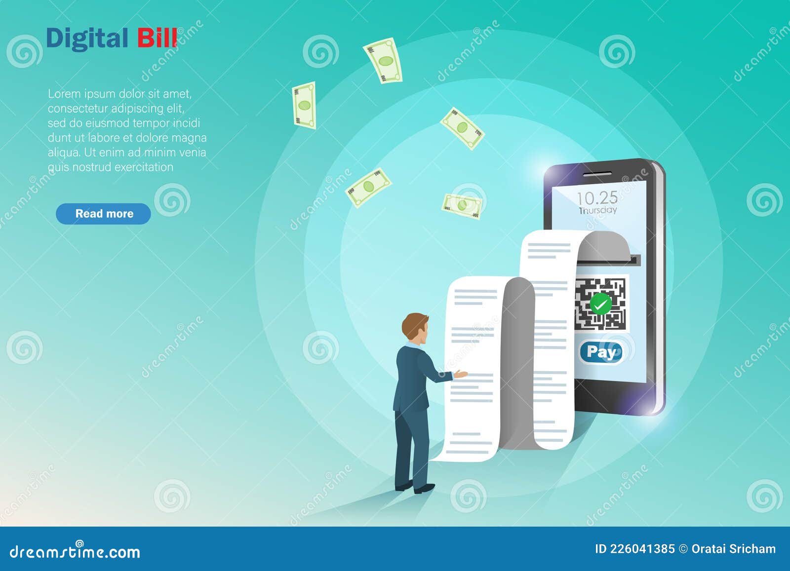 Businessman Checking Electronic Billing Receipt Printed Out from ...