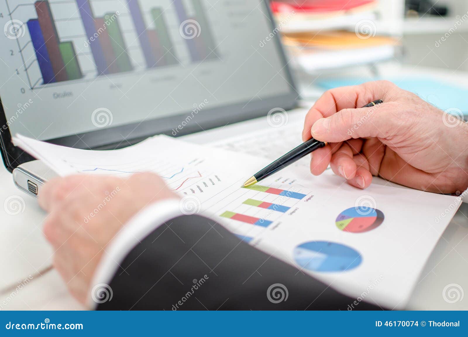 Businessman Checking Financial Charts Stock Photo - Image of analyse ...