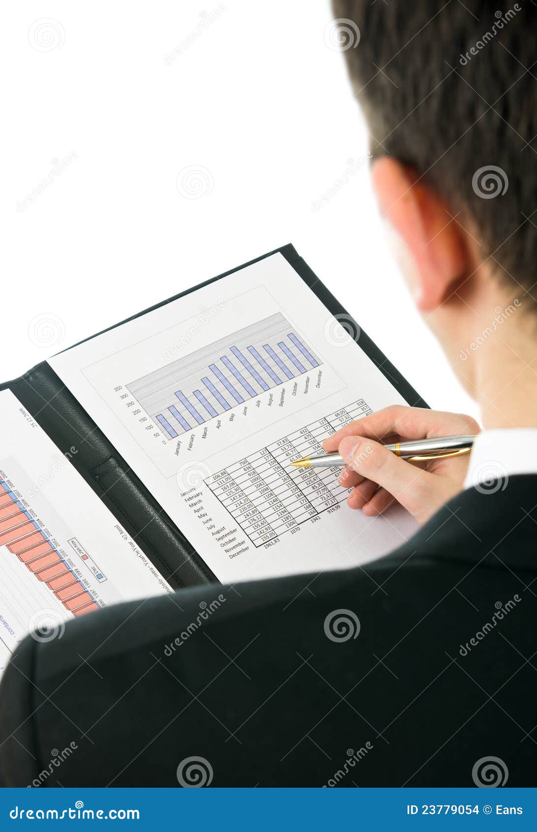 Businessman Checking Financial Results. Stock Photo - Image of document ...