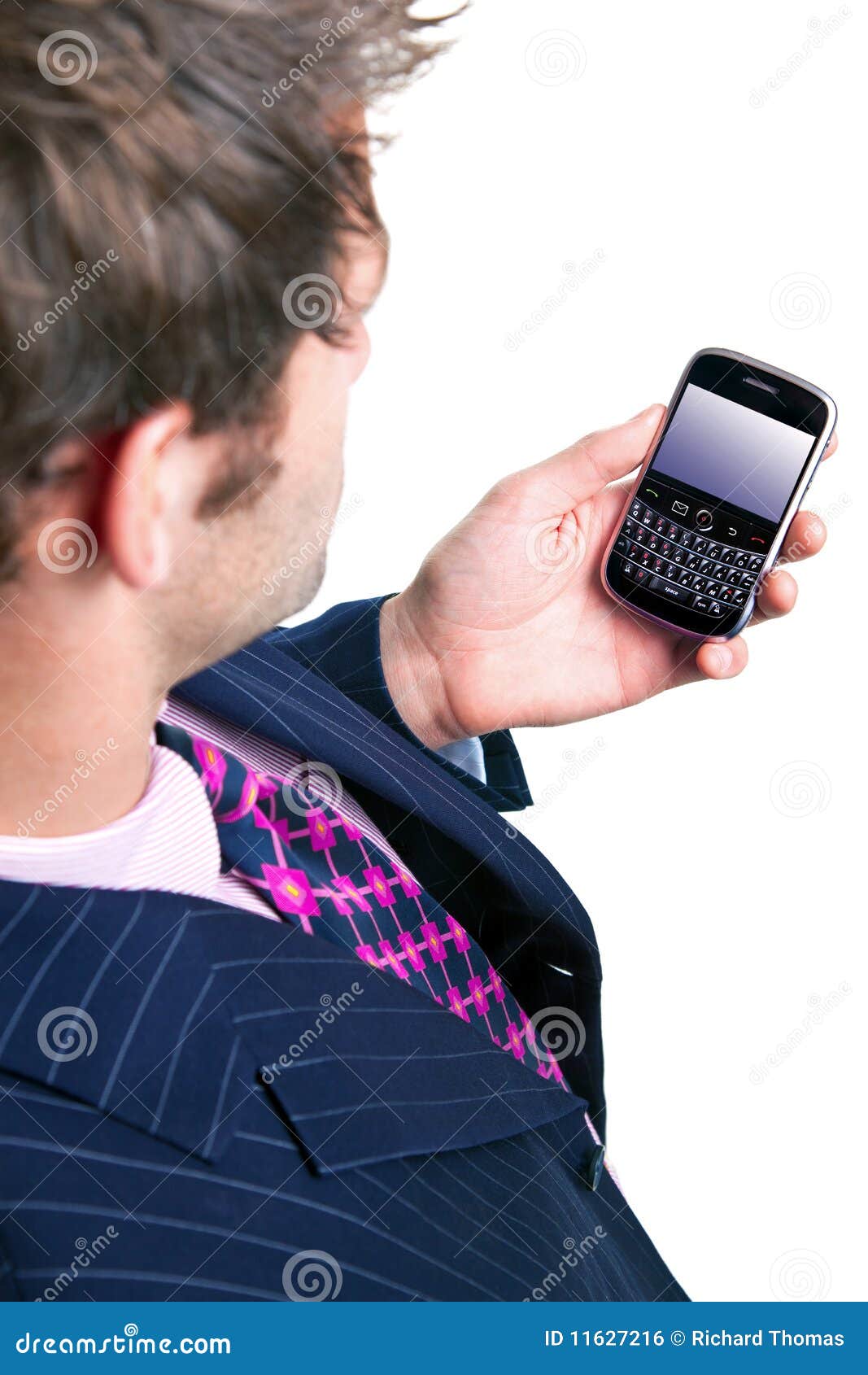 Businessman Checking His Phone for Emails. Stock Photo - Image of ...