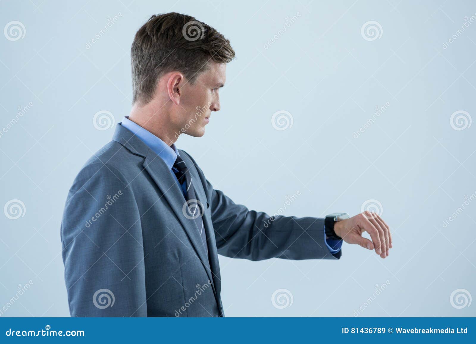 Businessman Checking His Smart Watch Stock Image - Image of people ...
