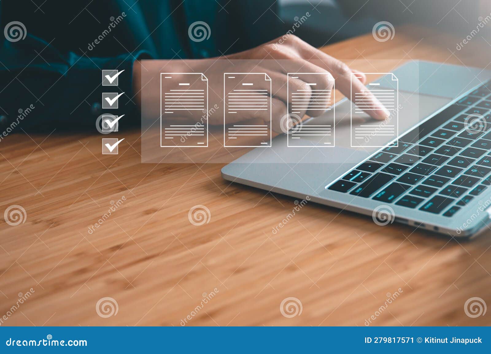 Businessman Checking Mark the Check Box. Questionnaire and Business ...